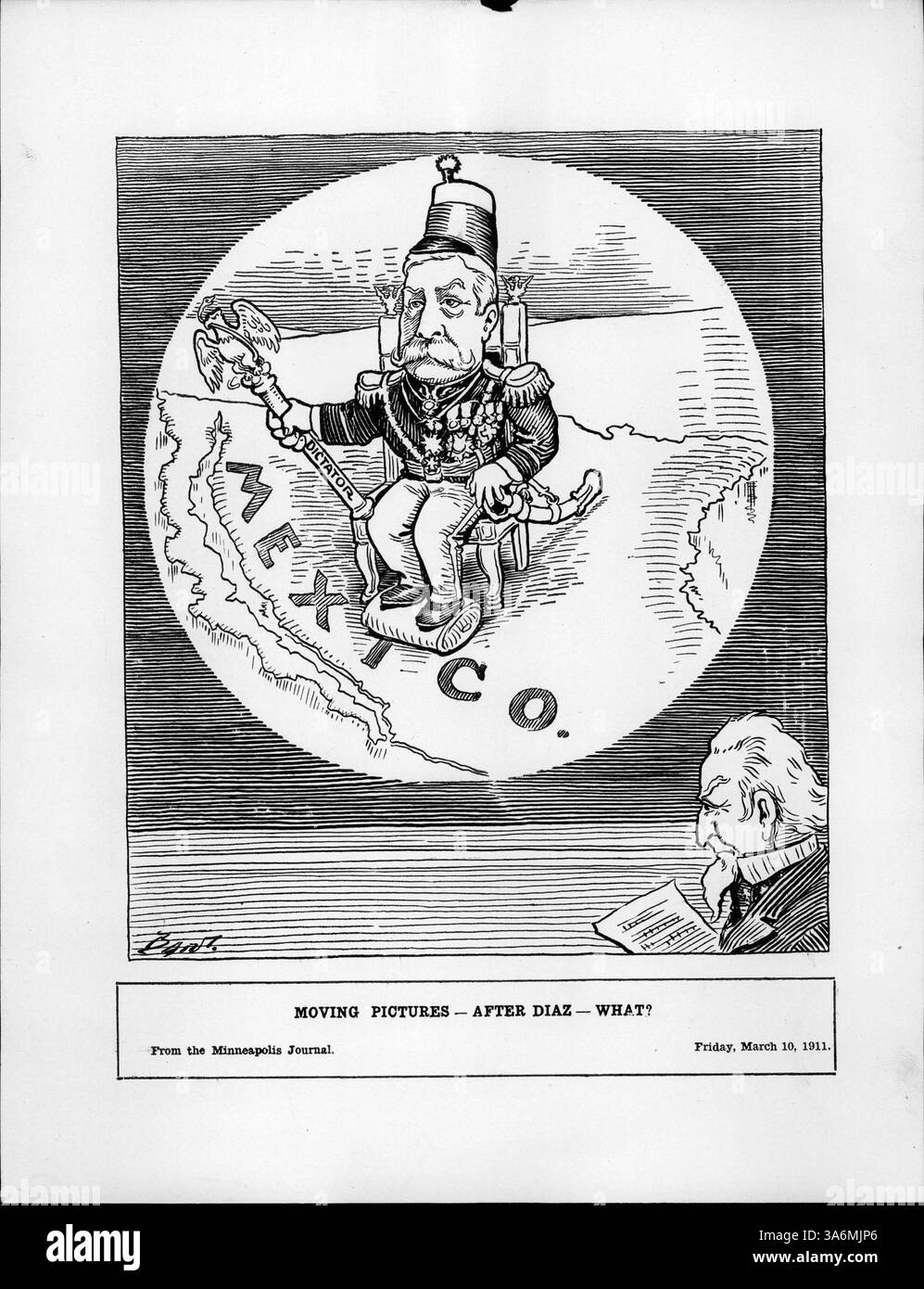 This political cartoon from 1911 portrays Mexican President Porfirio ...
