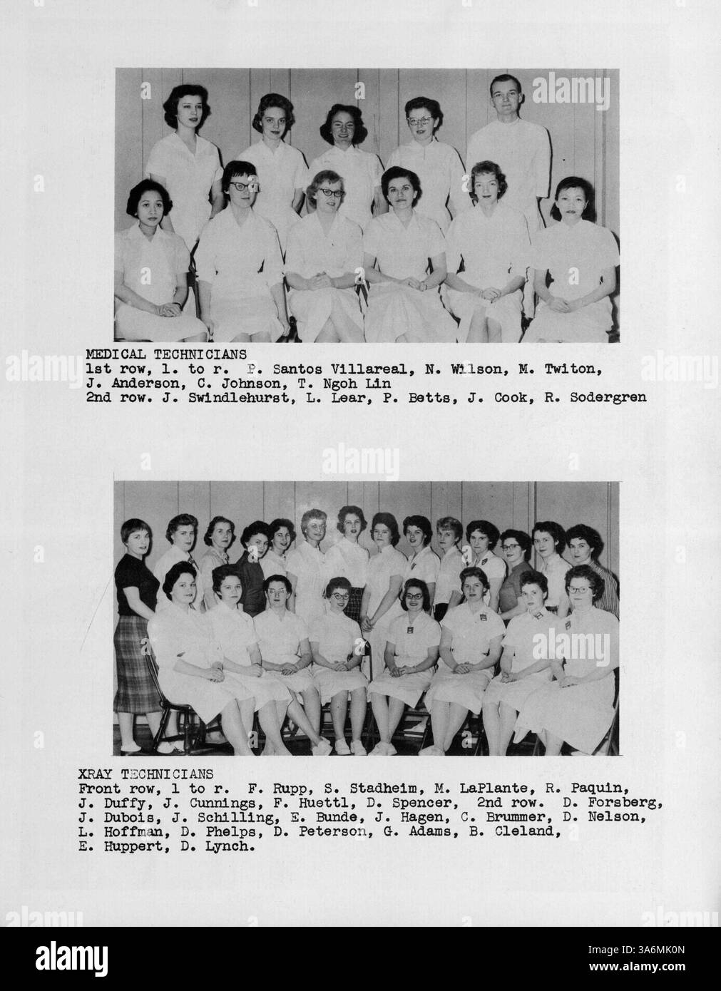 Yearbook from 1959 documents the nursing students hi-res stock ...