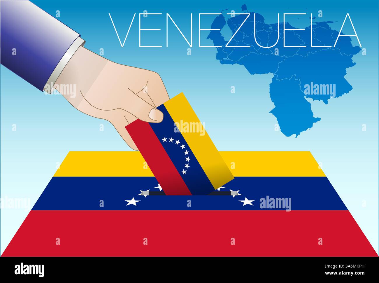 Venezuela elections, south america, ballot box with national flag and ...
