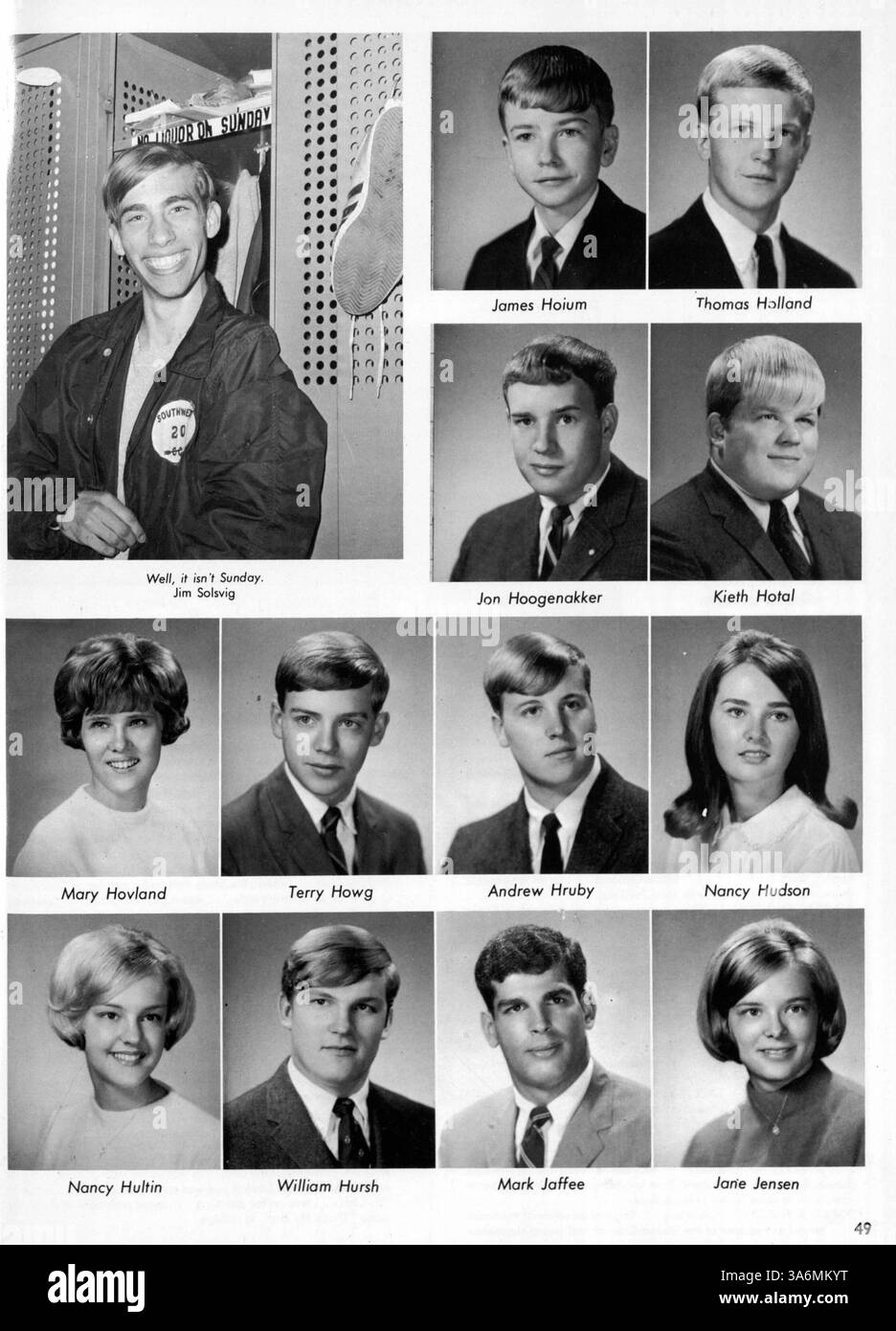 The 1967 southwest high yearbook documents the school year hi-res stock ...