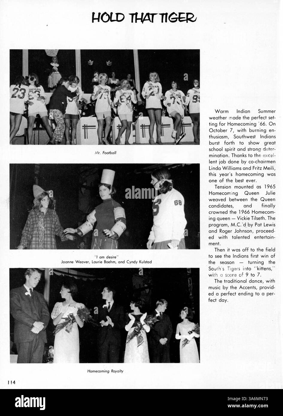The 1966 southwest high school yearbook Black and White Stock Photos ...