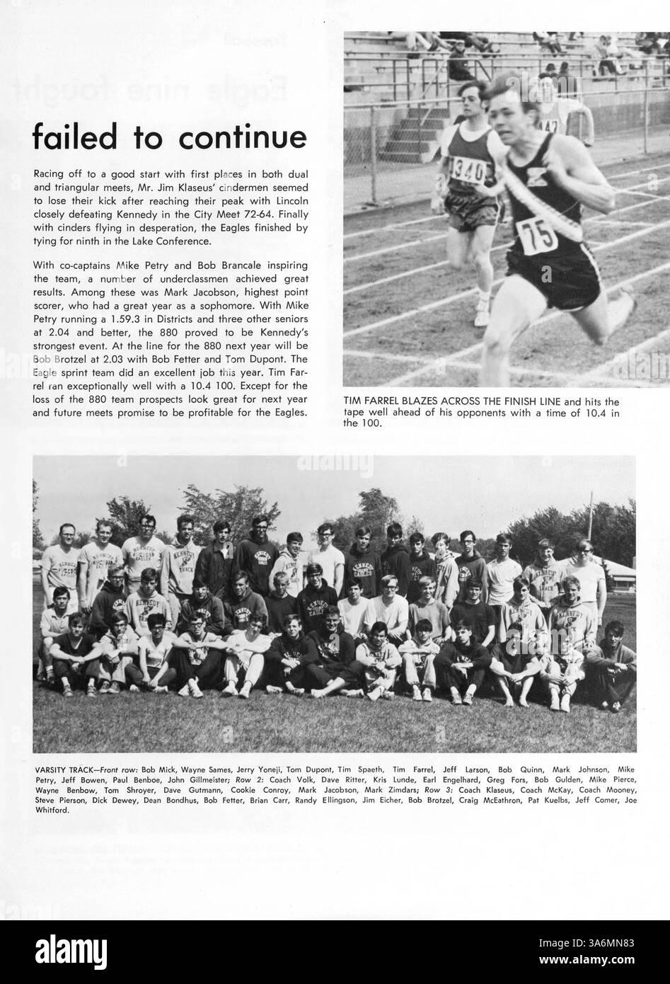 The 1969 'Profiles' yearbook from Kennedy High School features ...