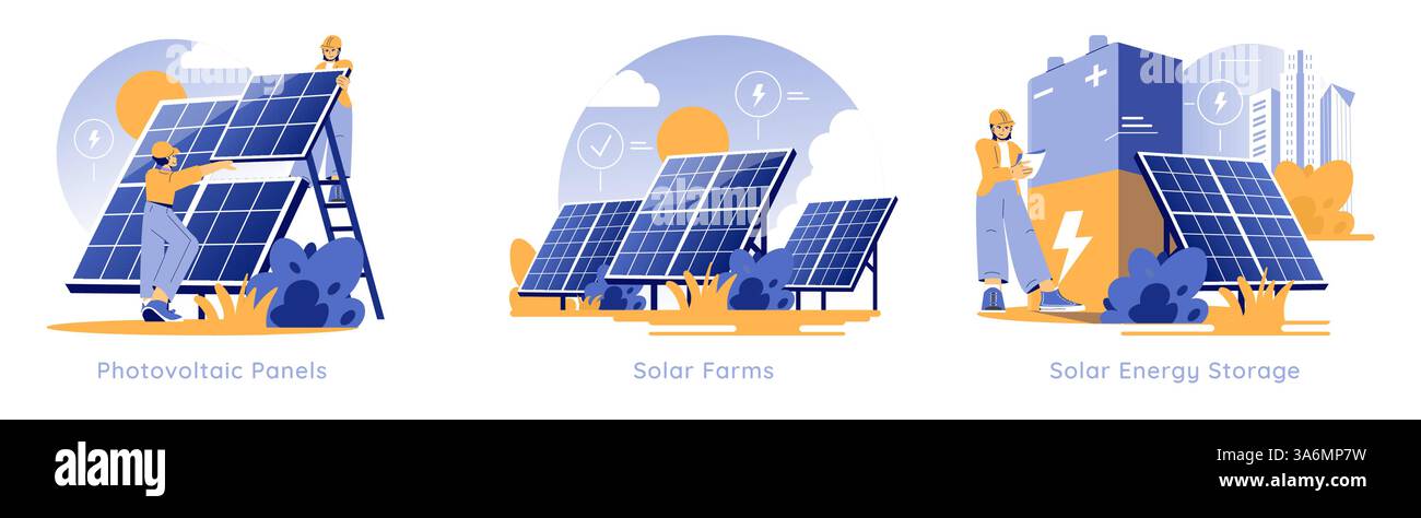 Solar Power illustration showcases the process and benefits of ...