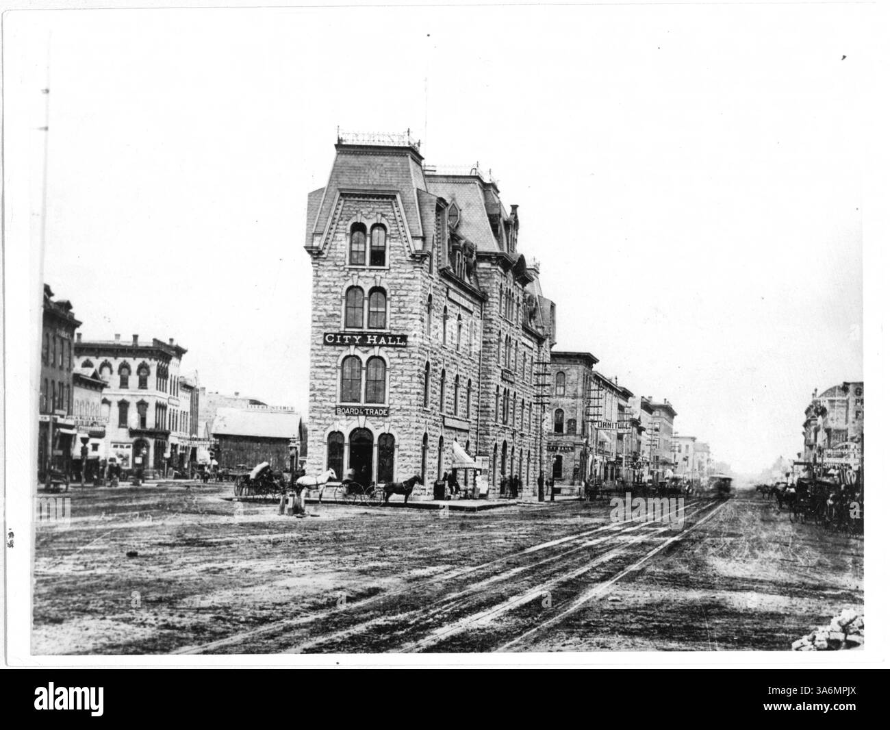 A historic view of the Old Minneapolis City Hall, located in Bridge ...
