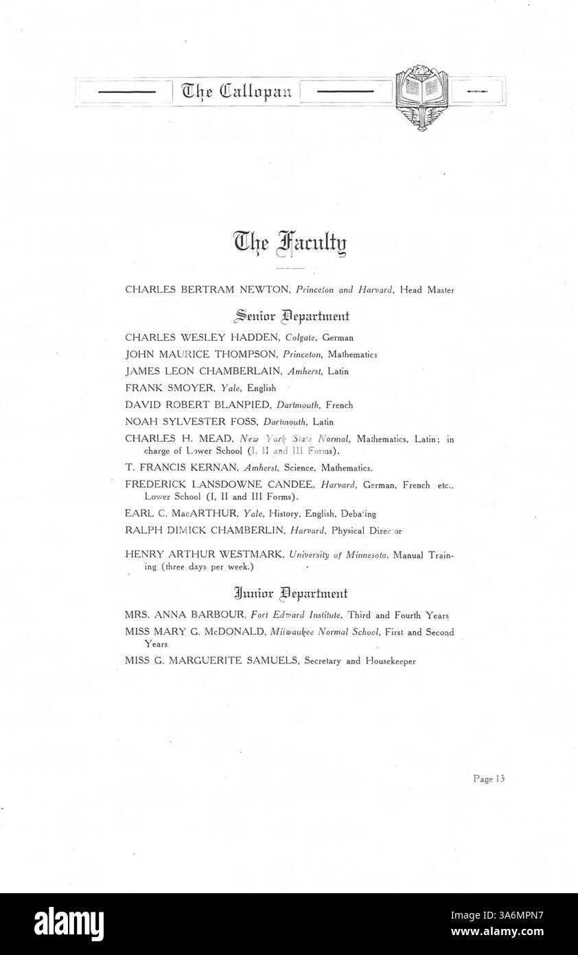 The 1915 Blake yearbook, 'The Callopan', features highlights of student life, clubs, athletics ...