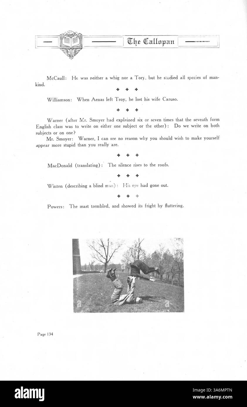 This 1915 edition of the callopan blake yearbook records student hi-res stock photography and ...