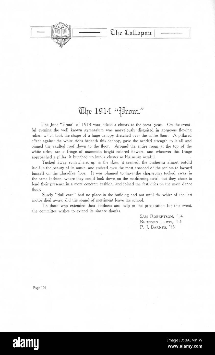 This 1915 Blake Yearbook, titled The Callopan, offers a look at student life, teachers, clubs ...