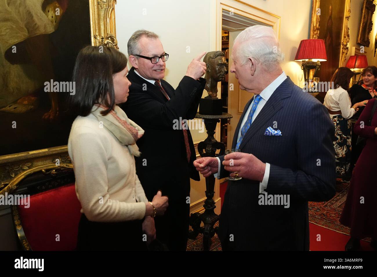 King Charles III with Lady Sarah Chatto and Daniel Chatto during a ...