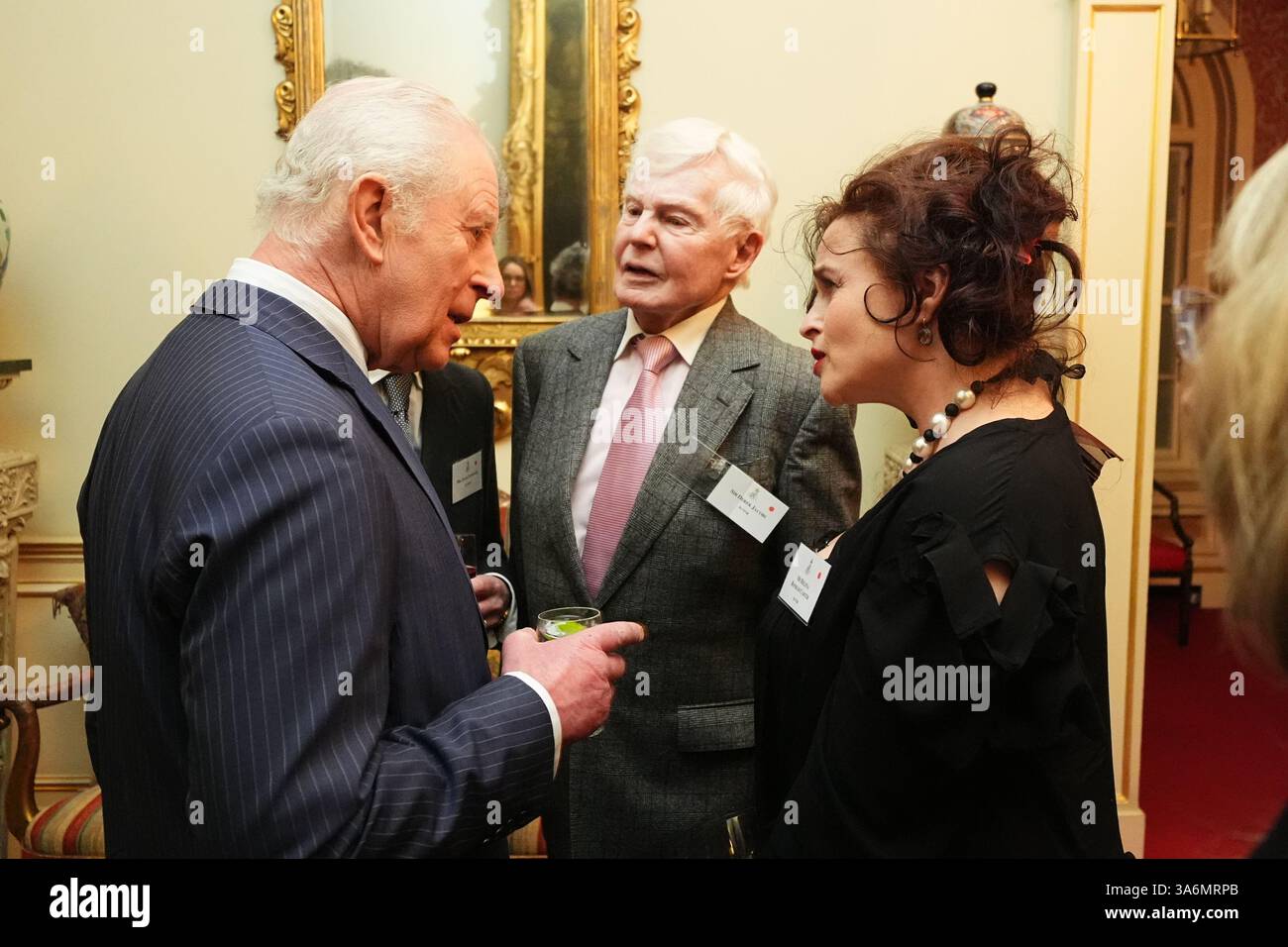 King Charles III with Sir Derek Jacobi and Helena Bonham Carter during ...