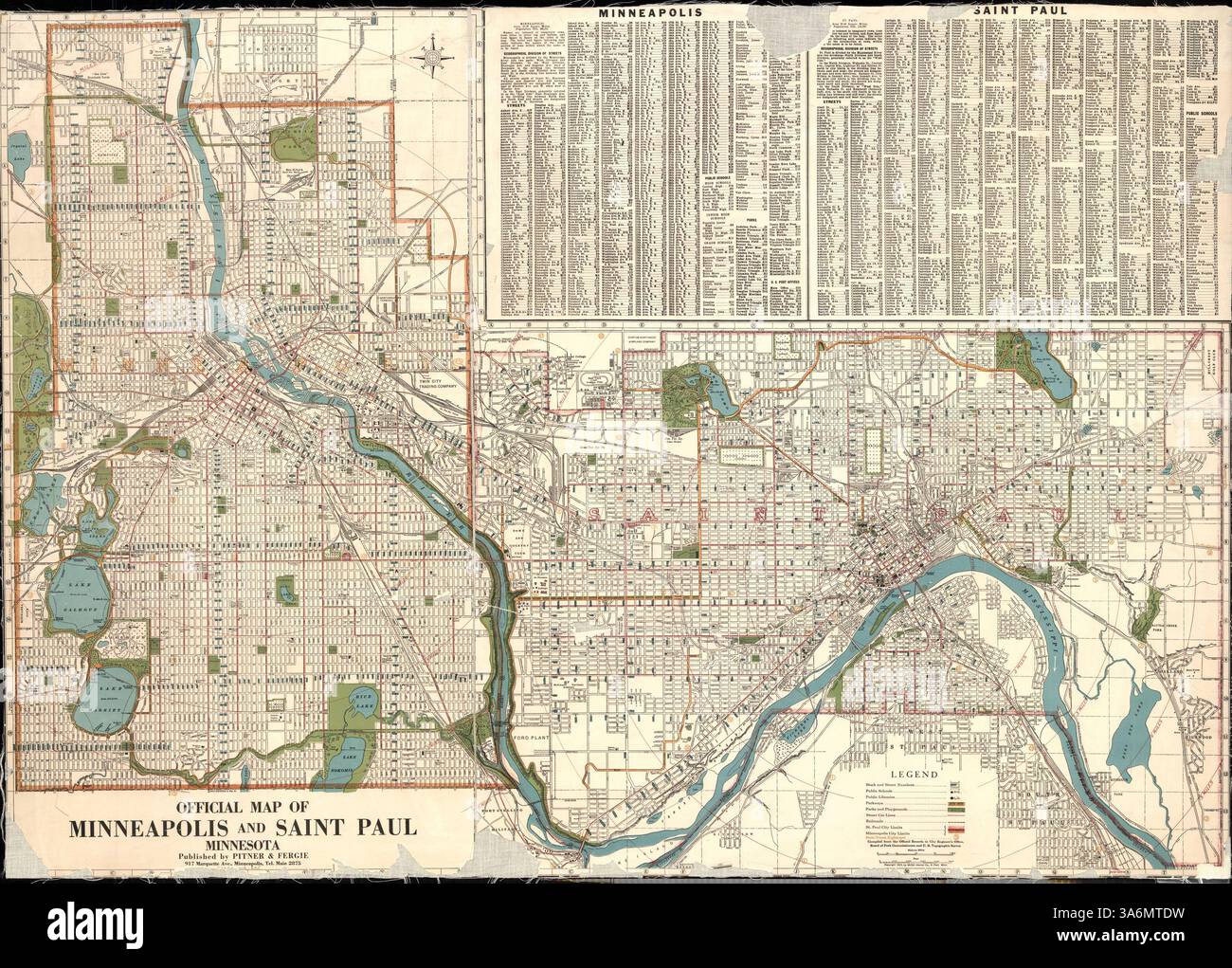 This official map of the Twin Cities metro area highlights streets ...