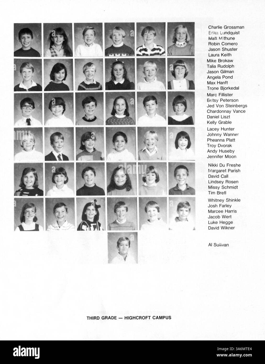 Documenting the key moments of the 1985 1986 school year Cut Out Stock Images & Pictures - Alamy