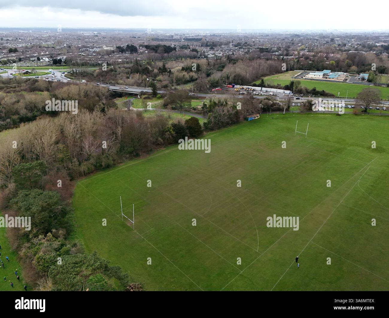 Dublin, Ireland - 22nd March 2025 - Aerial image of Dodder Valley Park ...