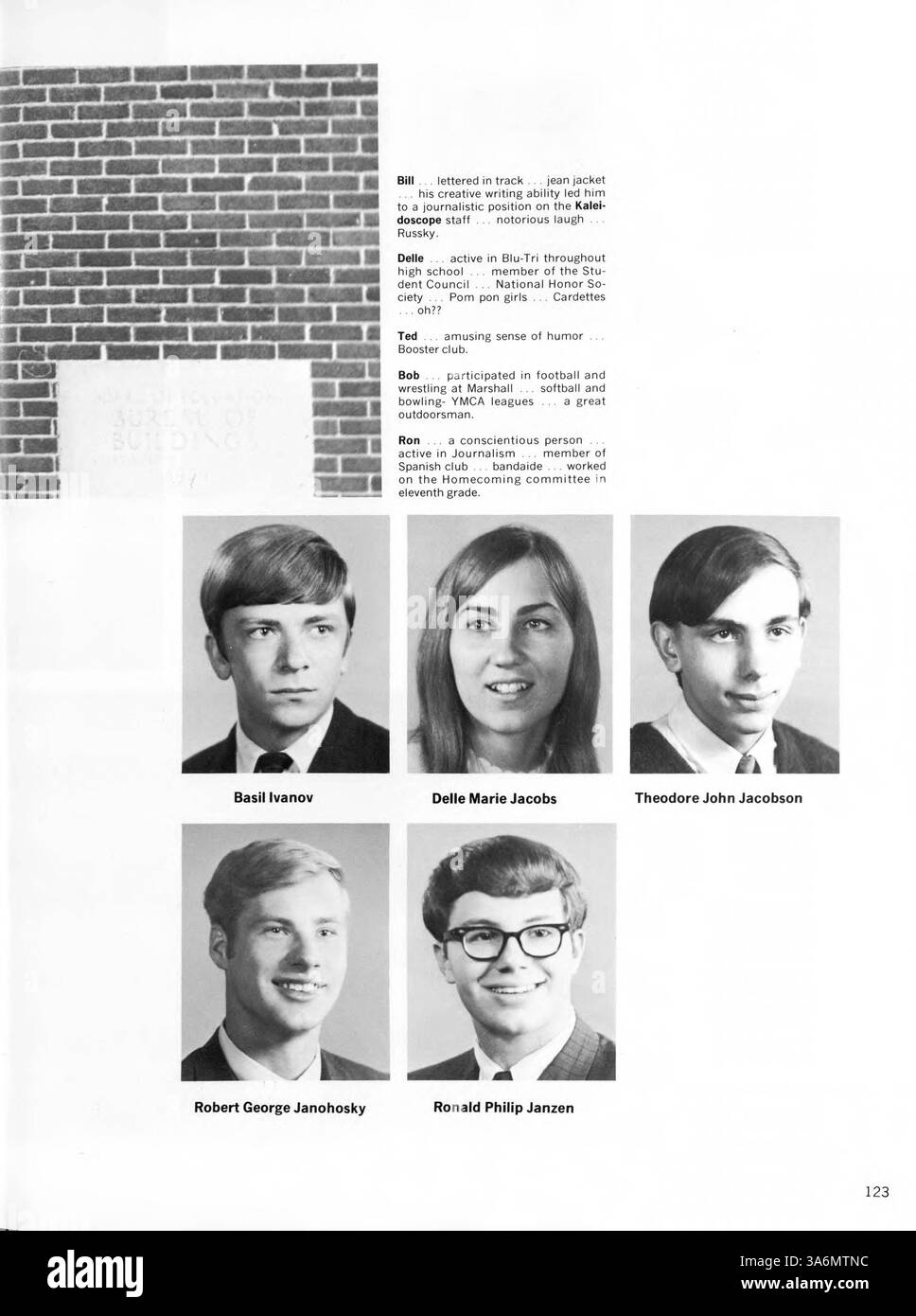 Highlighting major events from the 1968 1969 school year hi-res stock ...
