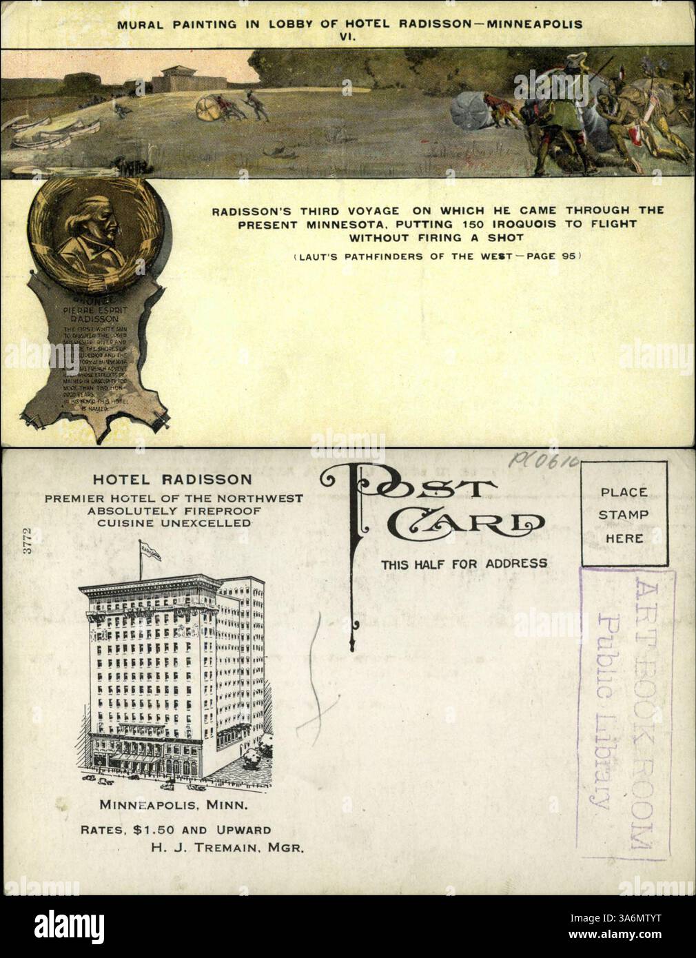 A mural painting in the lobby of Hotel Radisson depicts Radisson’s ...