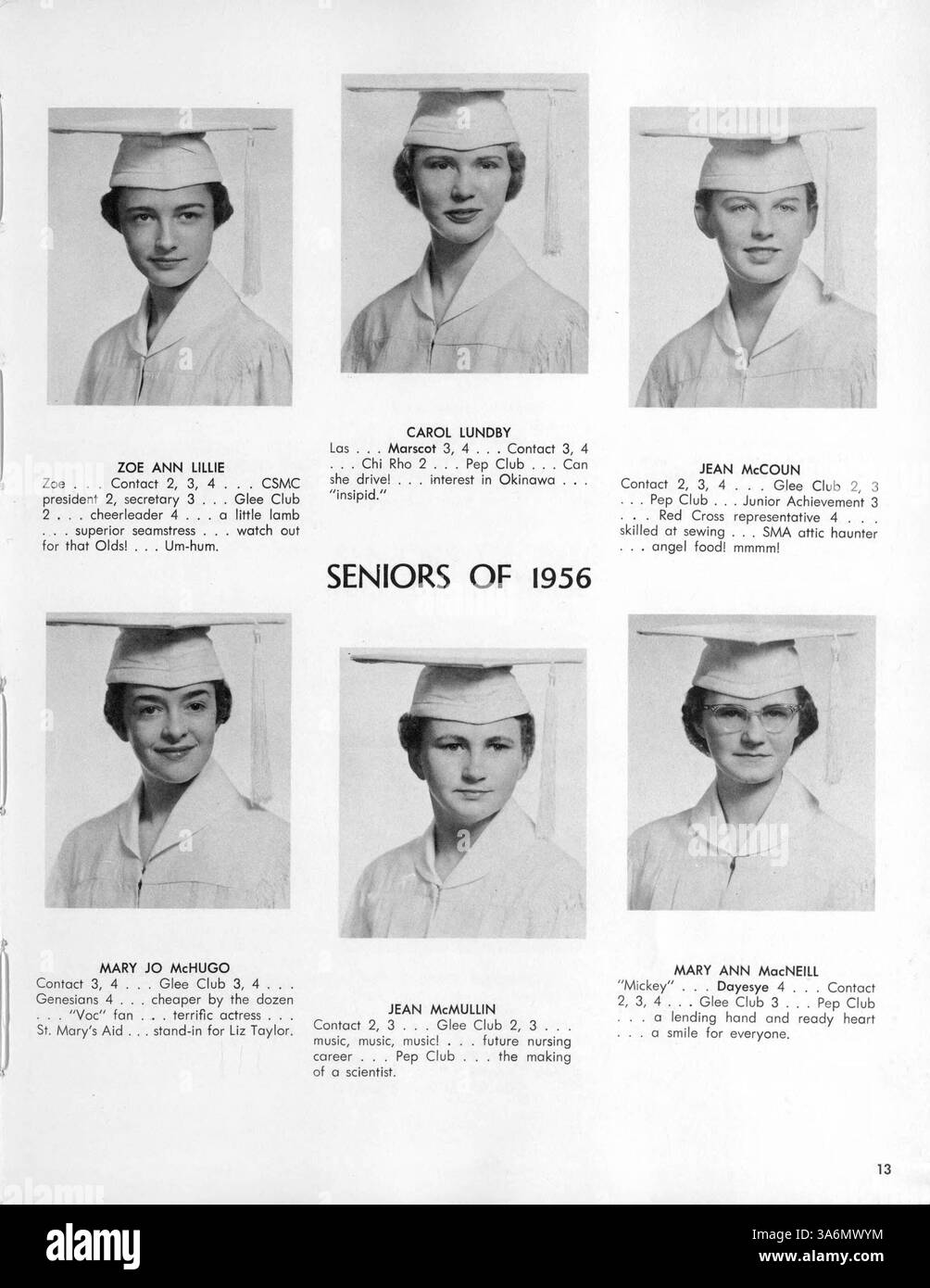 Documenting key events from the 1955 1956 academic year hi-res stock ...