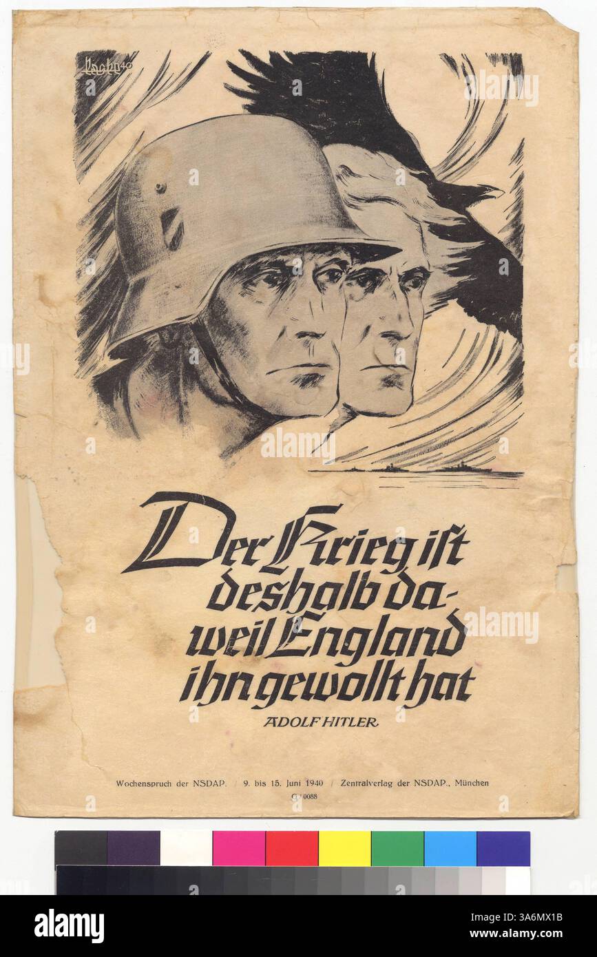 A German propaganda image from June 1940, featuring a soldier, civilian ...