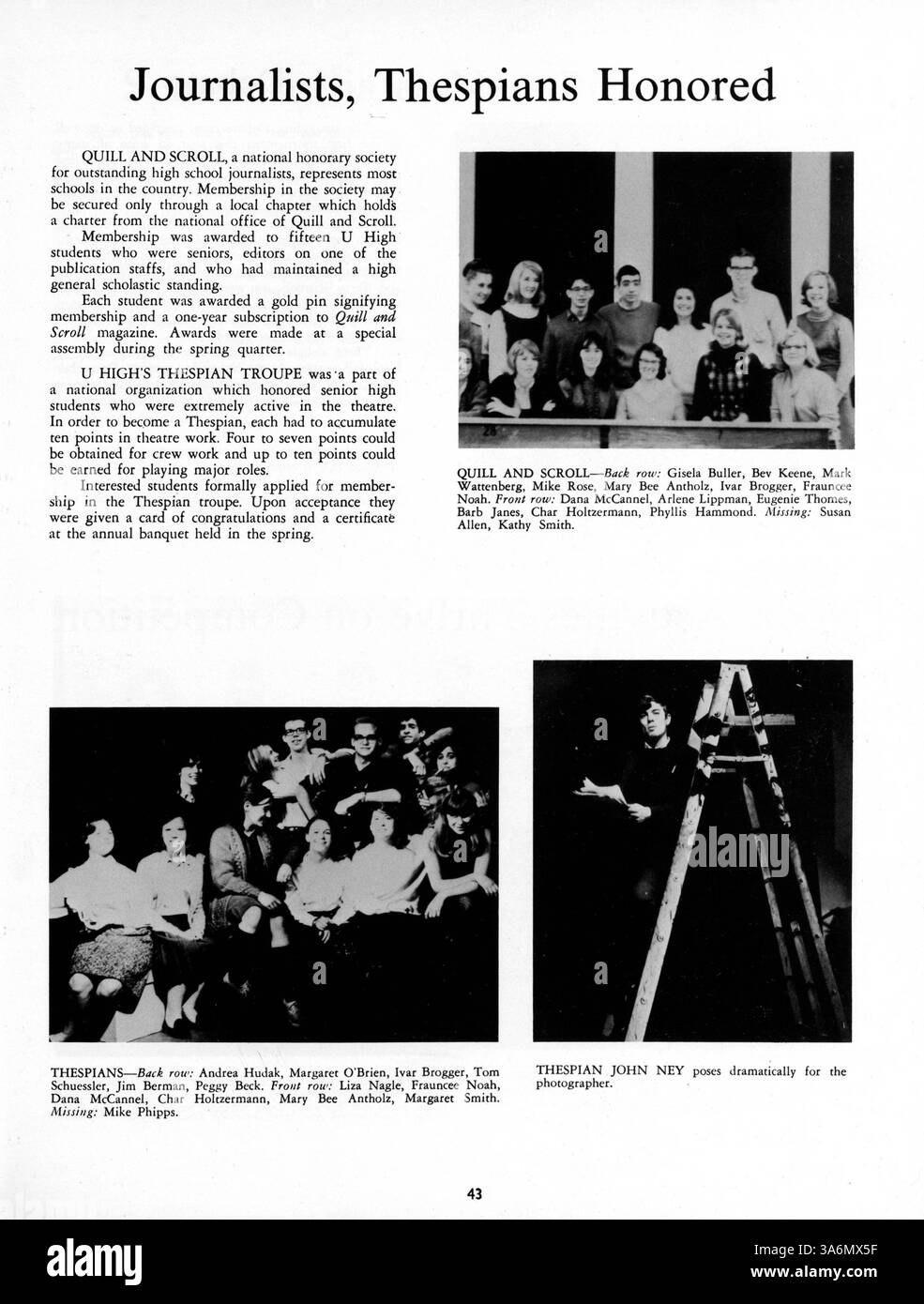 The 1965 university high yearbook documents the students hi-res stock ...