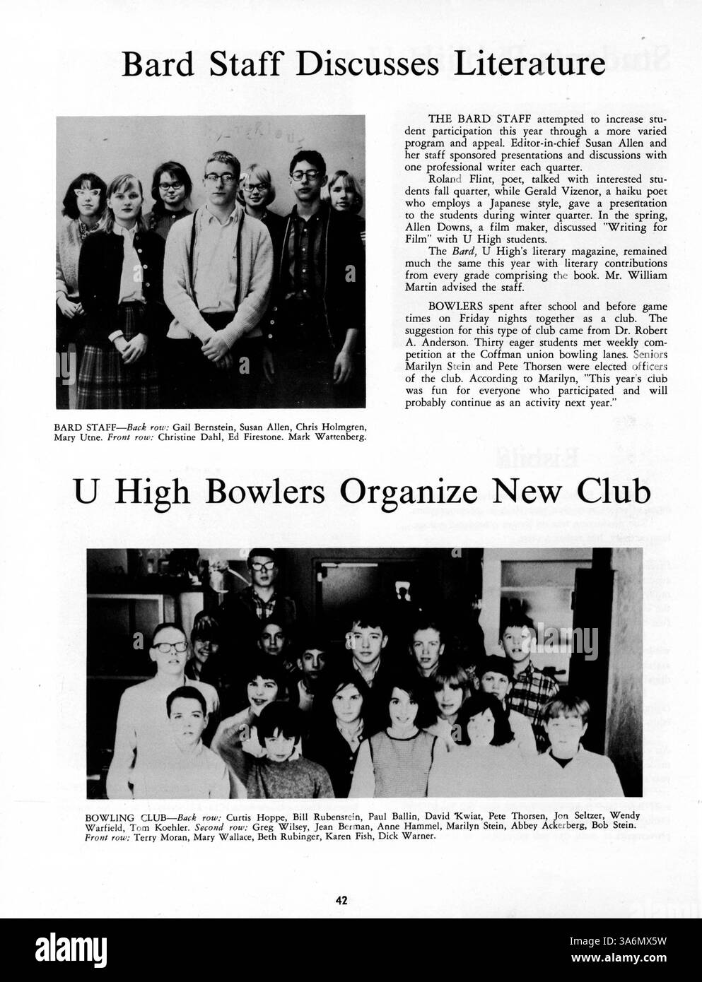 The 1965 university high yearbook reflects on the academic hi-res stock ...