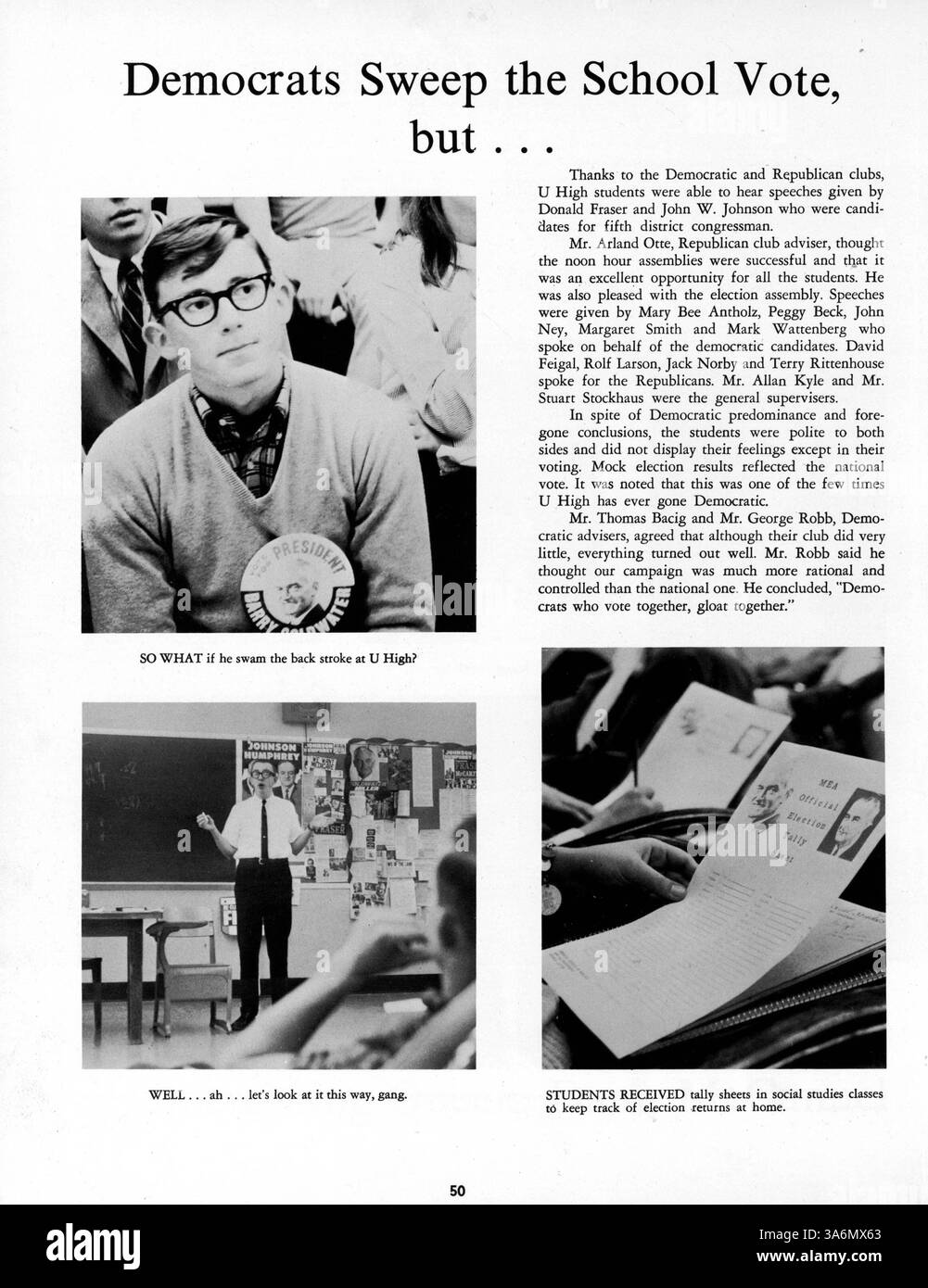 This university high yearbook from 1965 documents the key academ hi-res ...