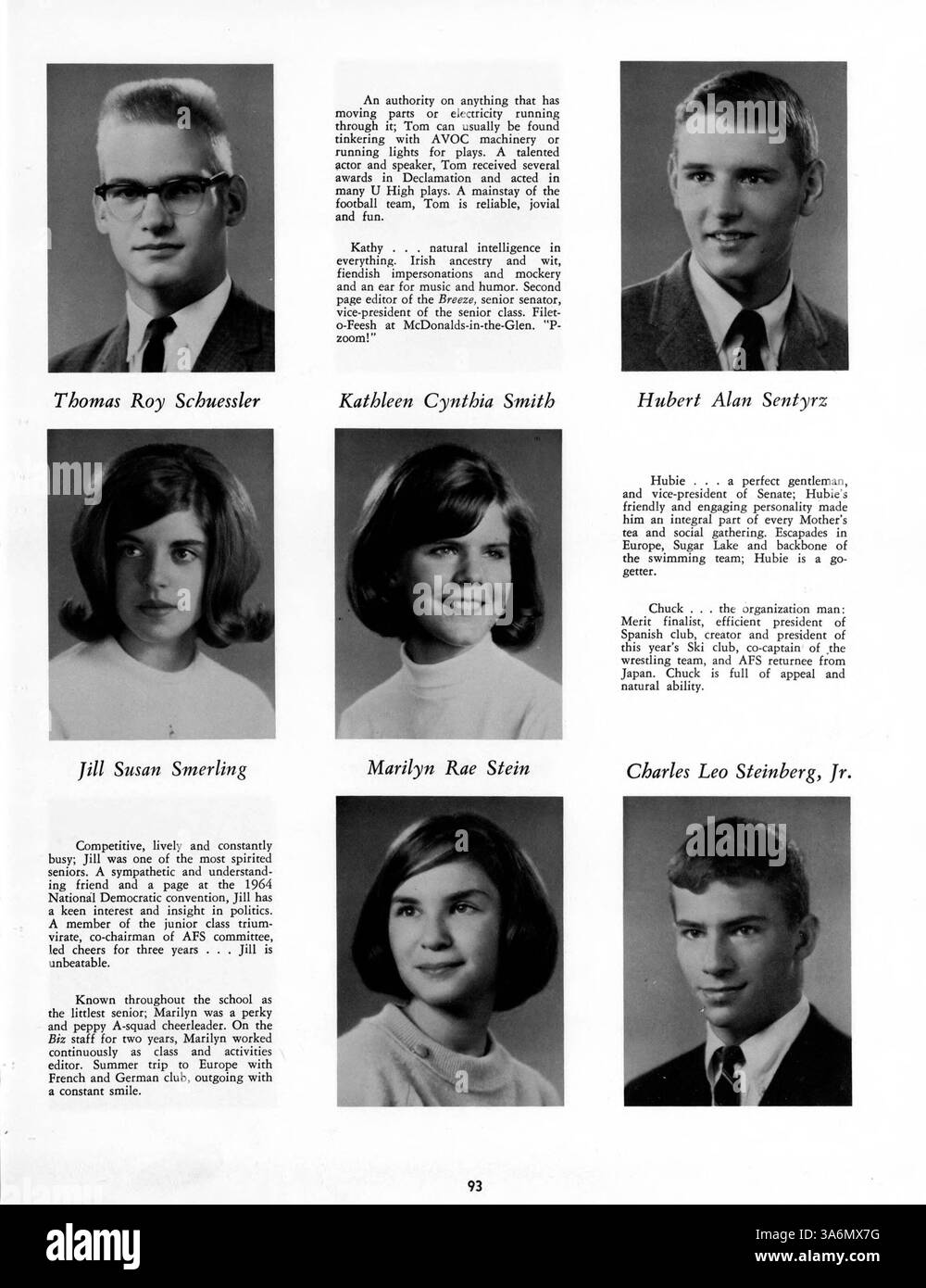 The 1965 university high yearbook reflects on the academic hi-res stock ...