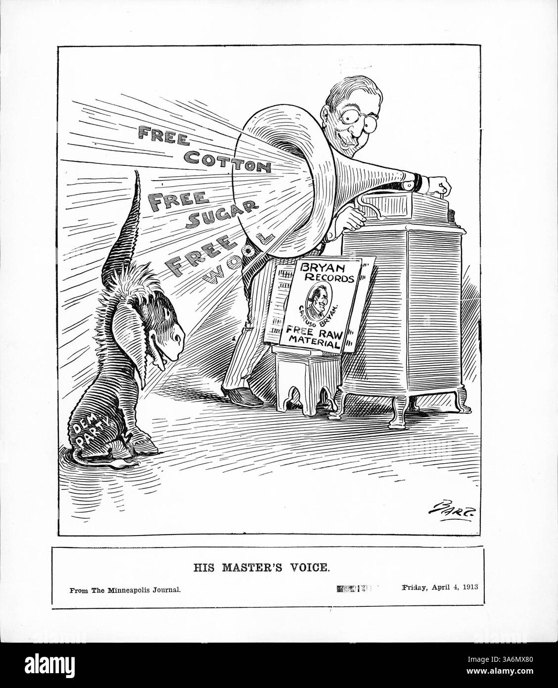 The image features President Wilson playing a record for the Democratic ...