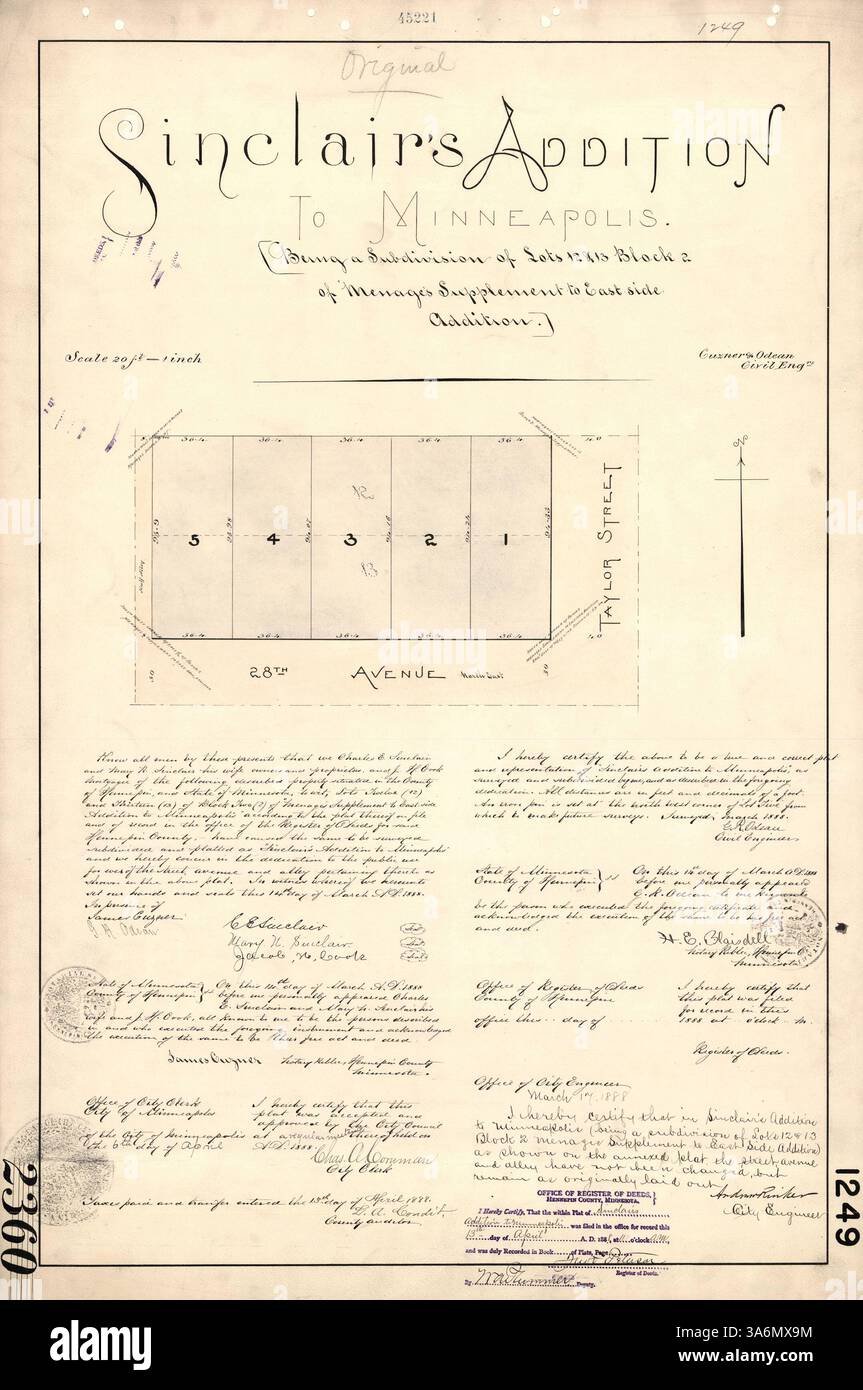 Map of Sinclair's Addition to Minneapolis, a historic residential and ...