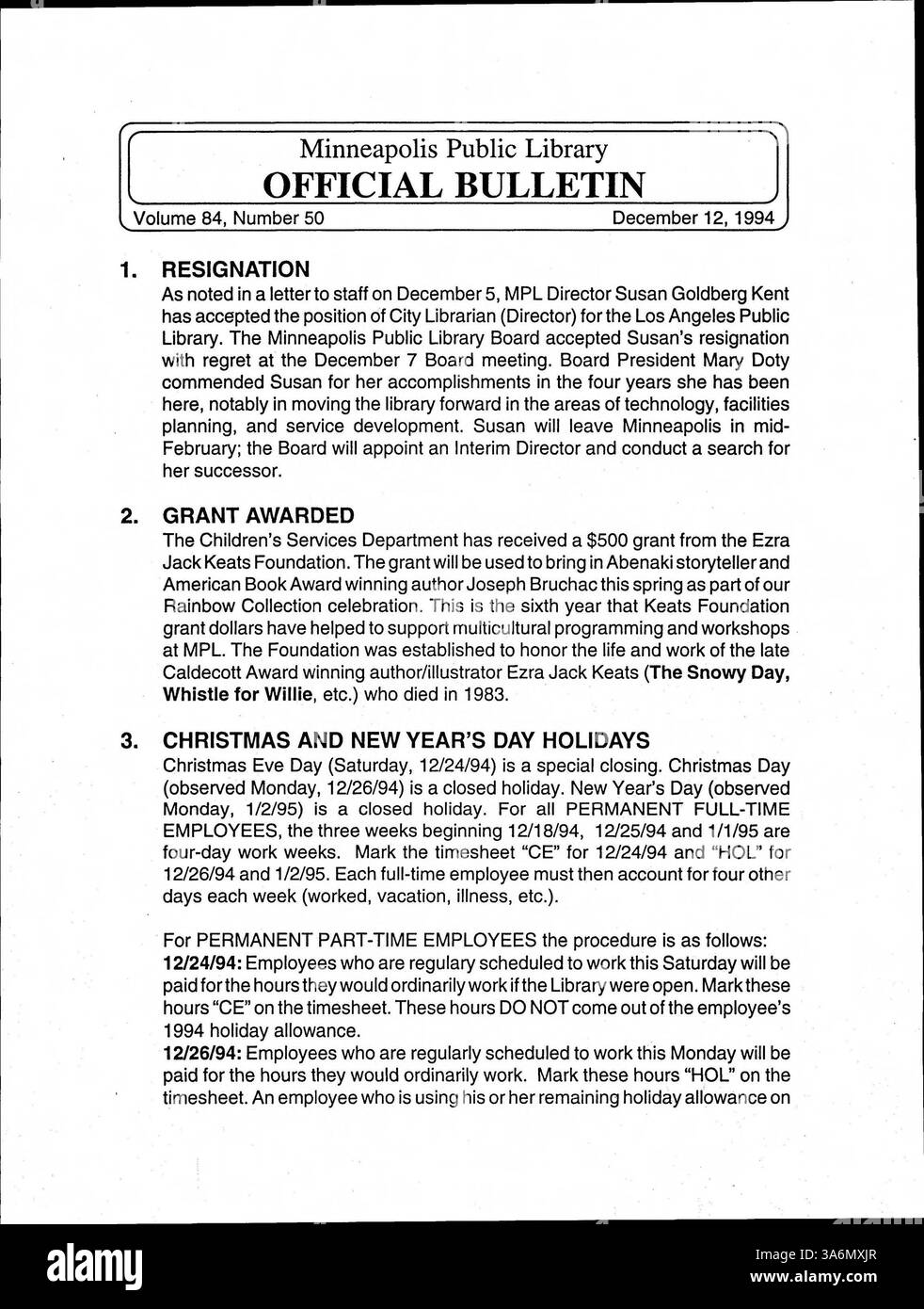 The Minneapolis Public Library Official Bulletin 1994 was a resource ...