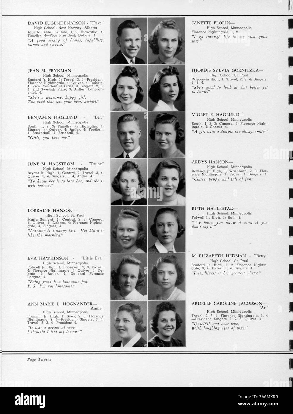 Minnehaha Academy's 1940 Antler yearbook captures student life, faculty, athletics, and ...