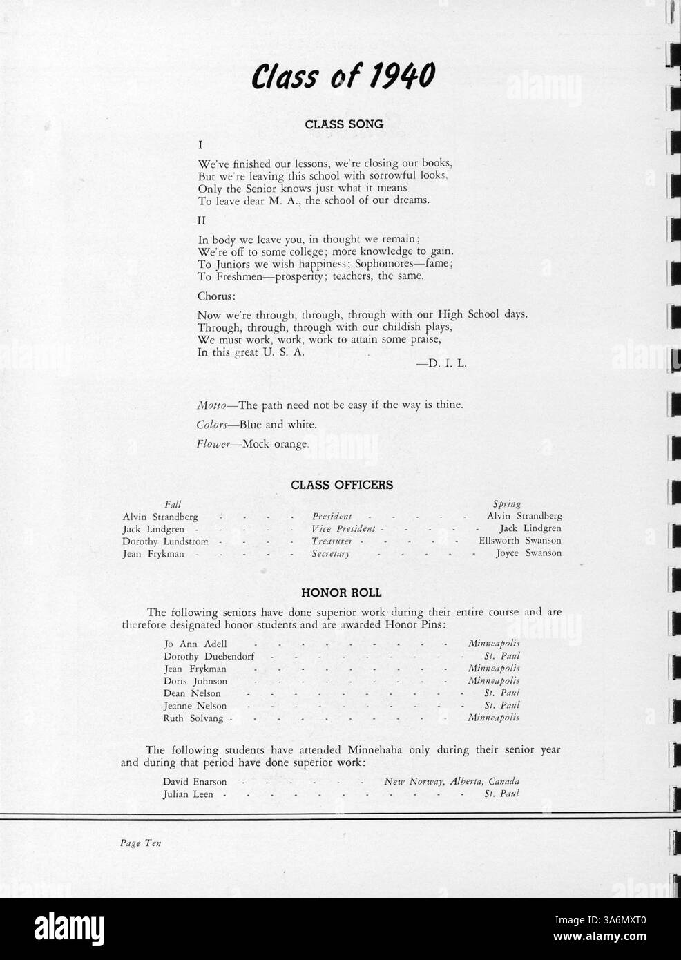 The 1940 Antler yearbook from Minnehaha Academy reflects the students, teachers, athletics, and ...