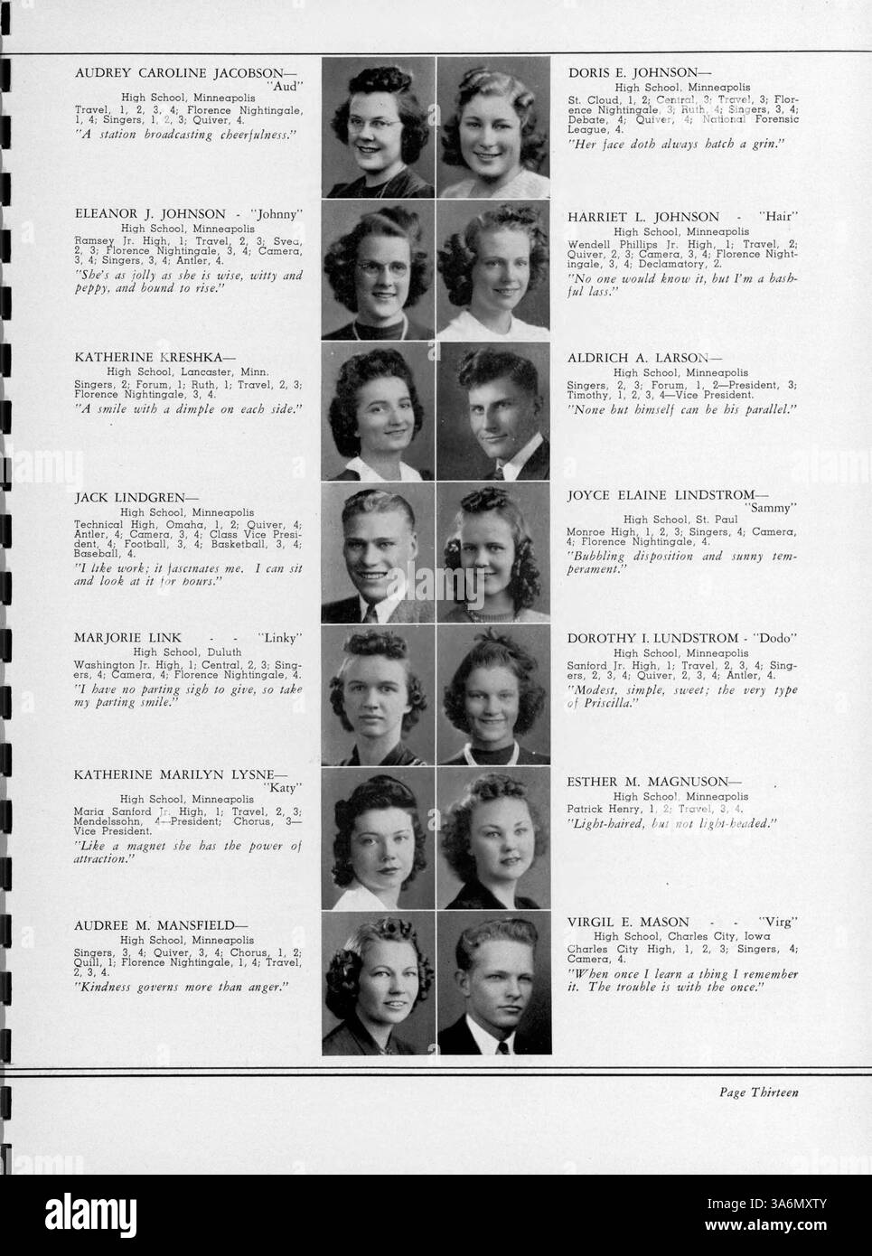 The 1940 Antler yearbook from Minnehaha Academy documents the 1939-1940 school year, focusing on ...