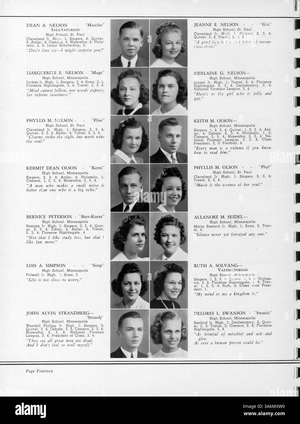 Minnehaha Academy's 1940 Antler yearbook documents the 1939-1940 school year, featuring students ...