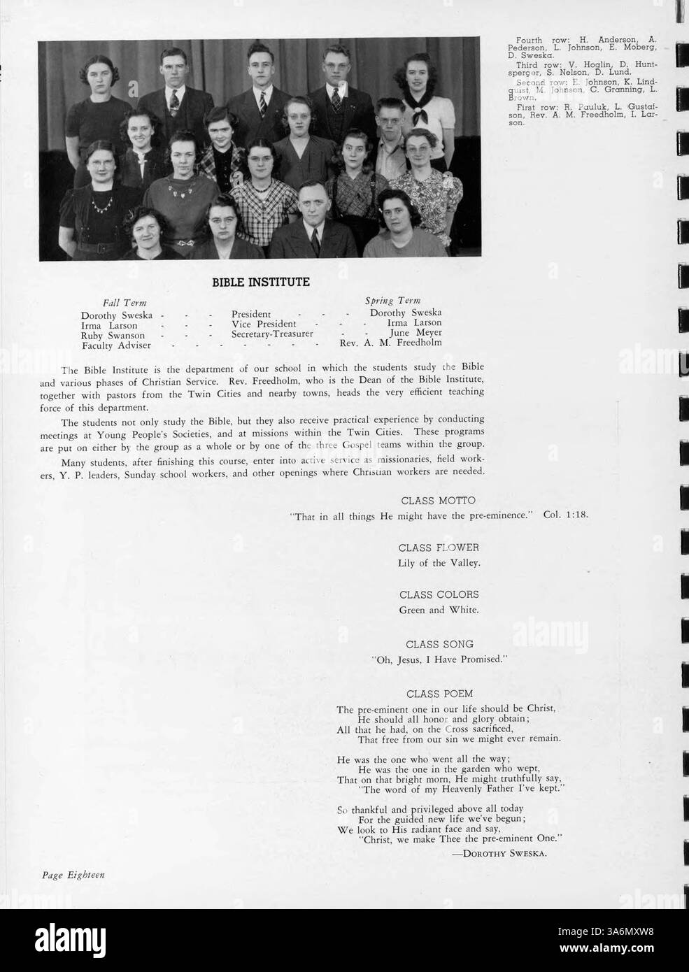 The Antler yearbook of 1940 from Minnehaha Academy captures important events from the 1939-1940 ...