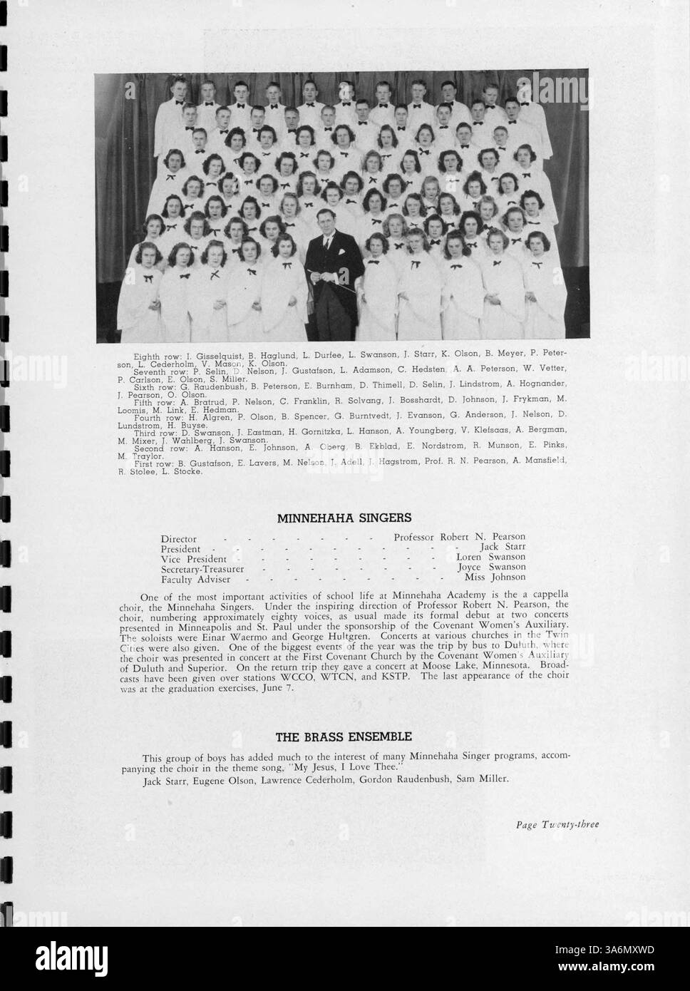 The 1940 Antler yearbook from Minnehaha Academy records the students, faculty, athletic teams ...