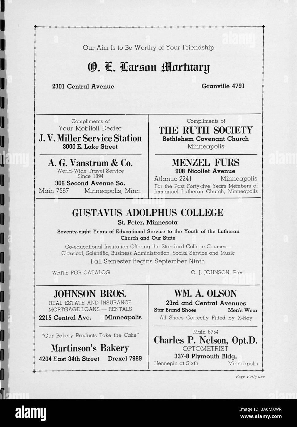 The 1940 Antler yearbook from Minnehaha Academy captures the key aspects of the 1939-1940 school ...