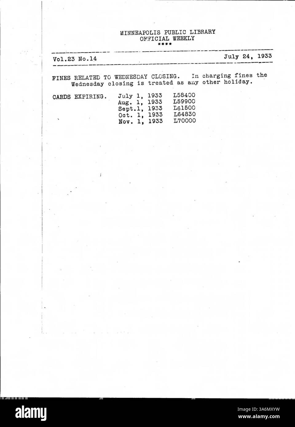 The 1933 official weekly bulletin for employees of the minneapol hi-res ...