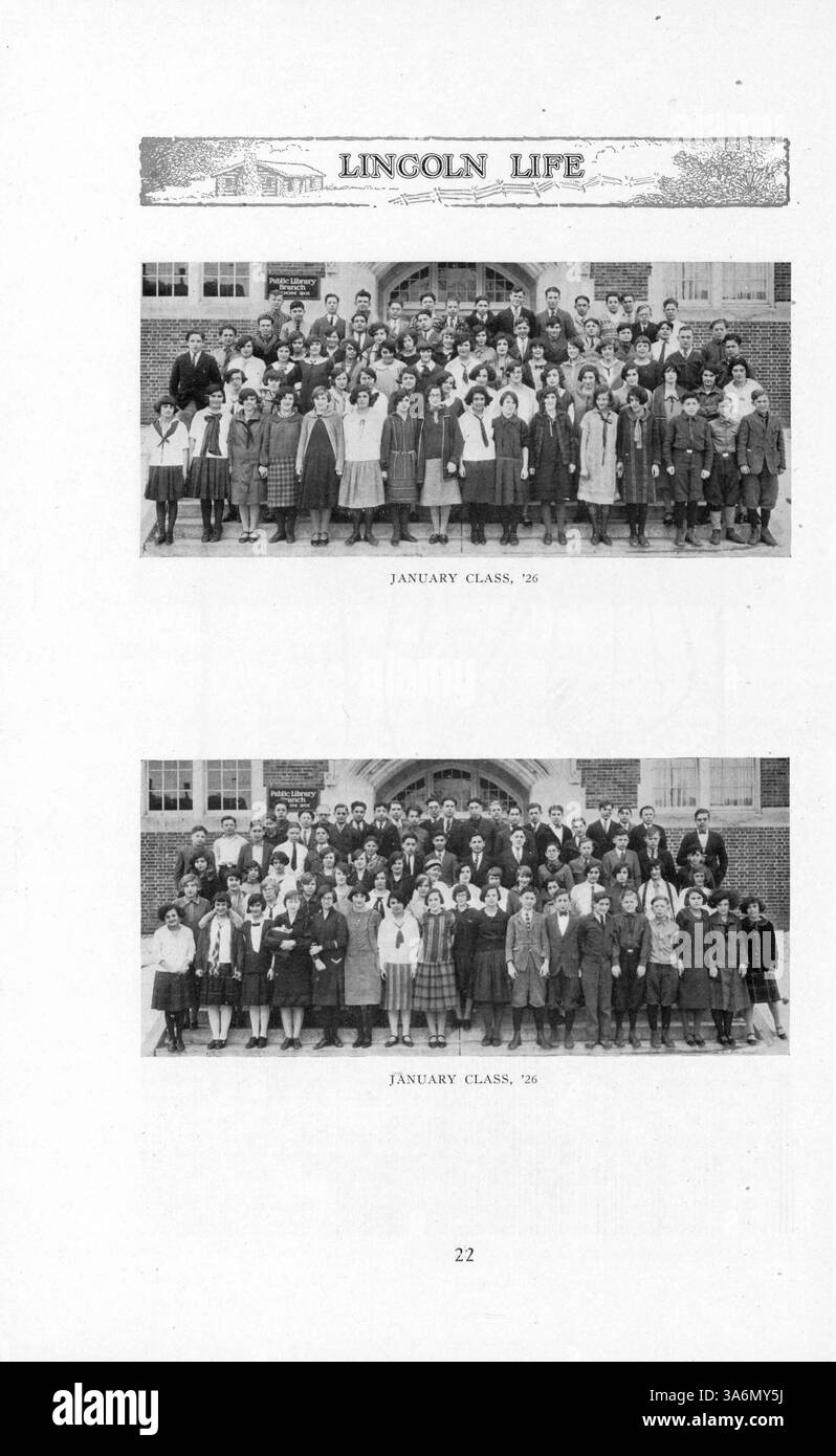 The 1926 edition of the Lincoln Jr. High Yearbook captures significant ...