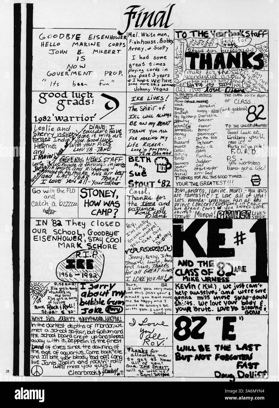 The 1982 Warrior Yearbook from Hopkins Eisenhower High School captures ...