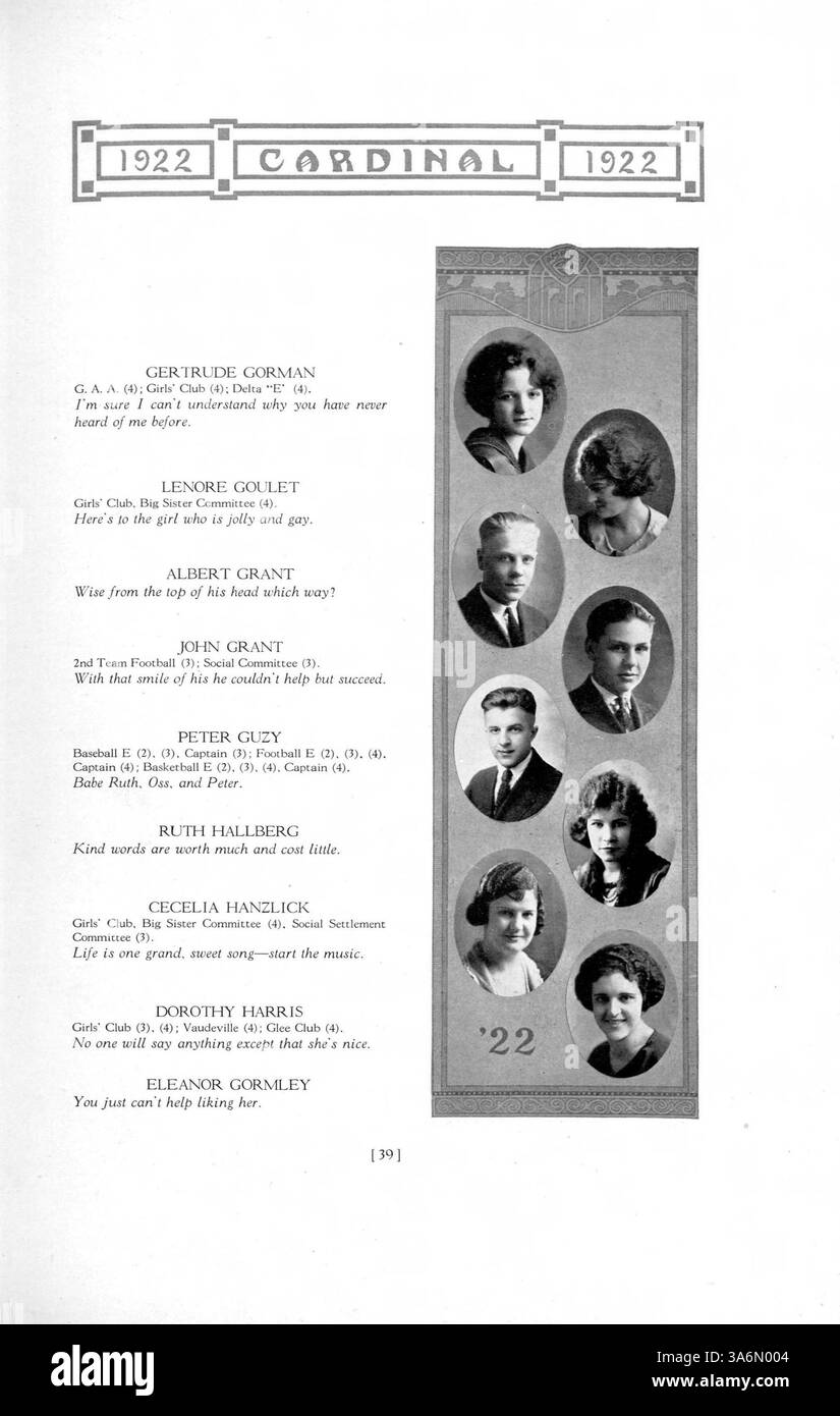 Documenting the events of the 1921 1922 academic year in minneapolis hi-res stock photography ...
