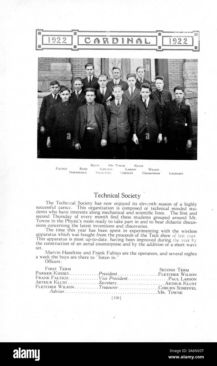 The 1922 'The Cardinal' yearbook captures the academic and social ...
