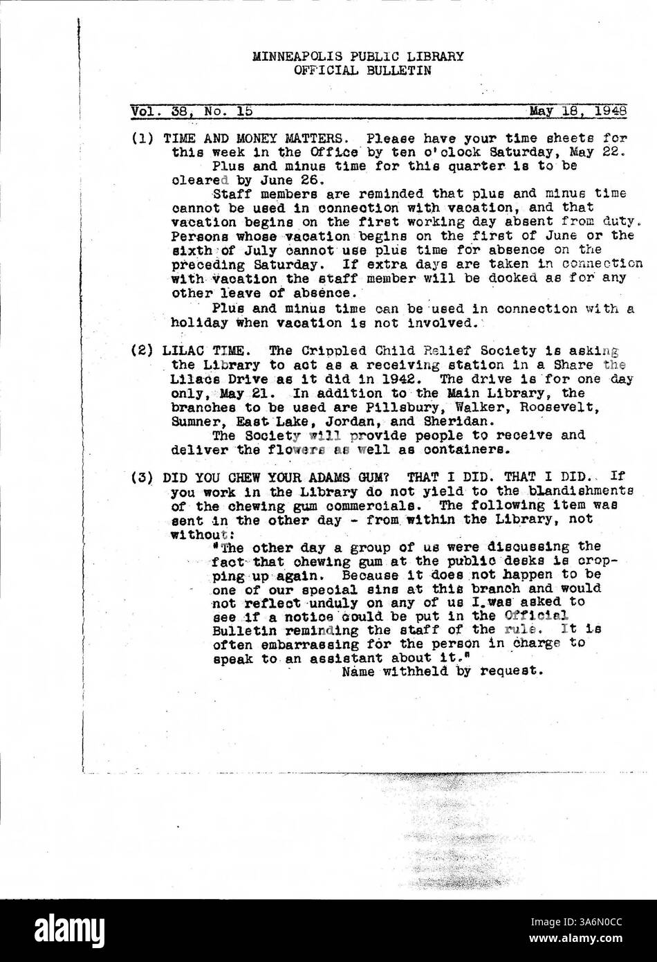 The 1948 edition of the Minneapolis Public Library Official Bulletin is ...