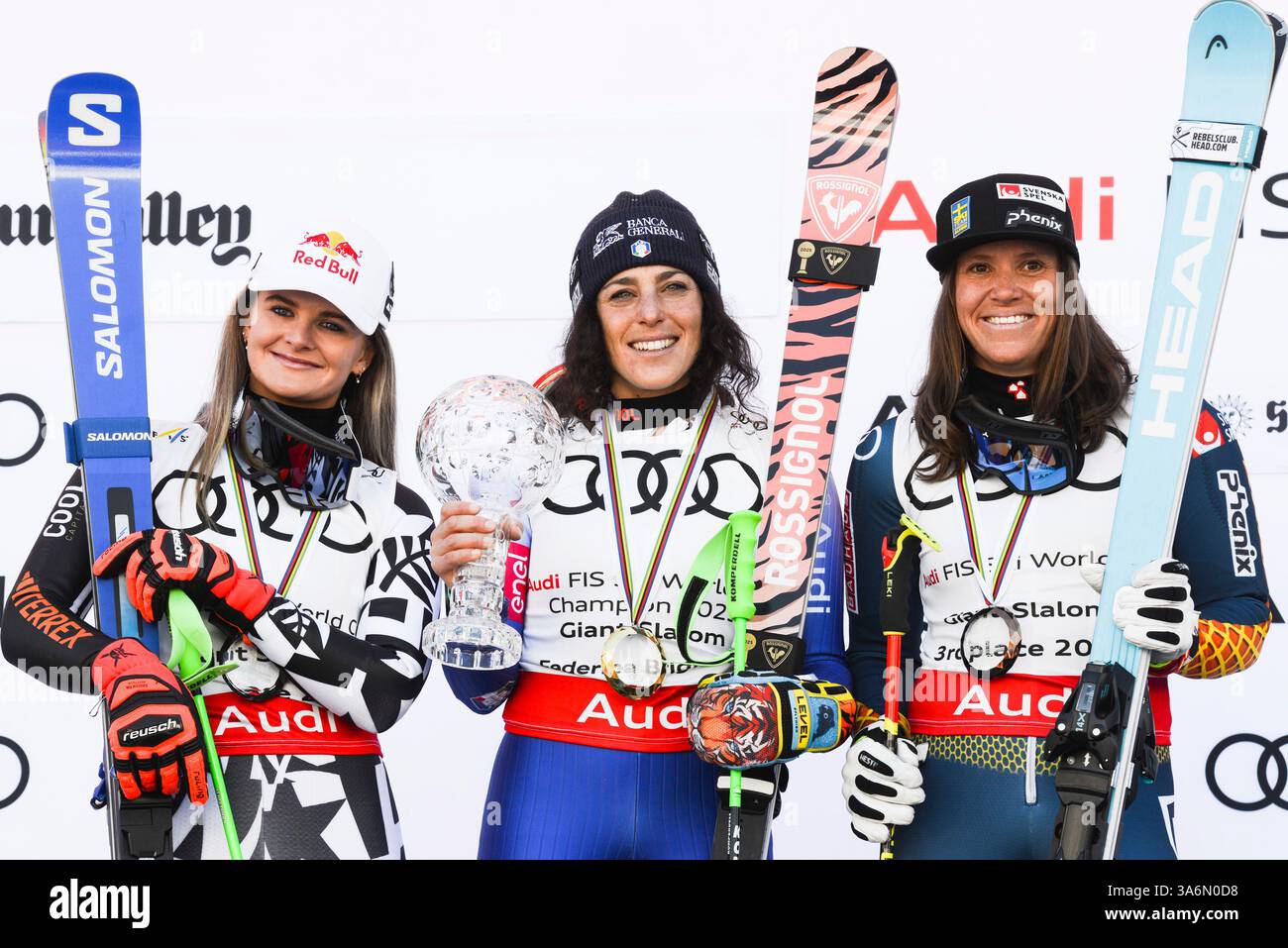 March 25, 2025, Sun Valley, Idaho, United States: The top three ski ...