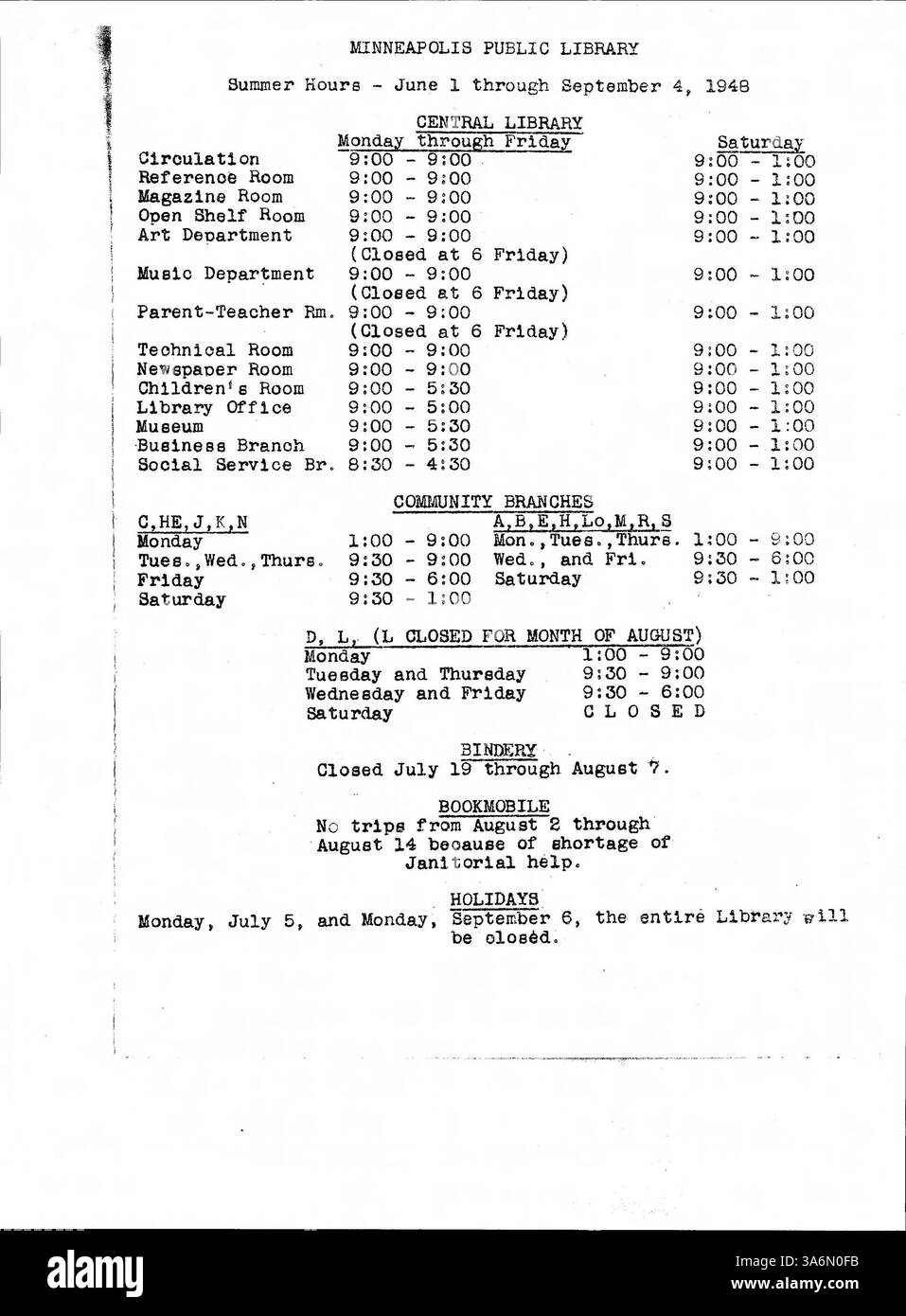 The 1948 Minneapolis Public Library Official Bulletin is a weekly ...