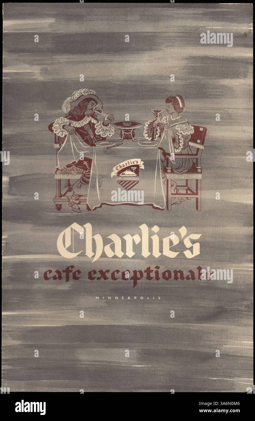 The 1966 charlies cafe exceptionale dinner menu is an oversized hi-res ...