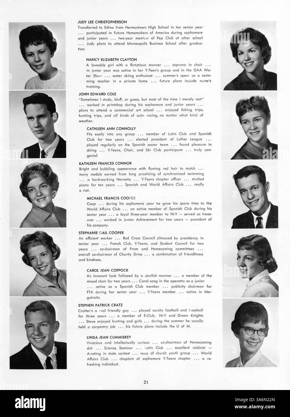 The 1961 edition of the Whigrean yearbook from Edina-Morningside High School provides an in ...