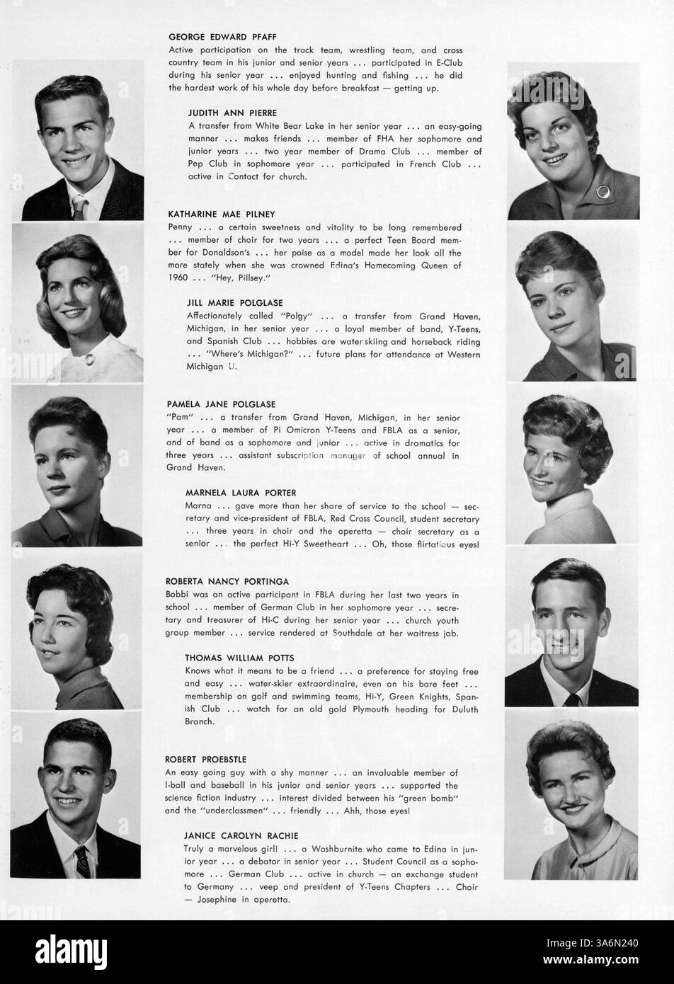 The 1961 Whigrean yearbook from Edina-Morningside High provides a detailed record of student ...