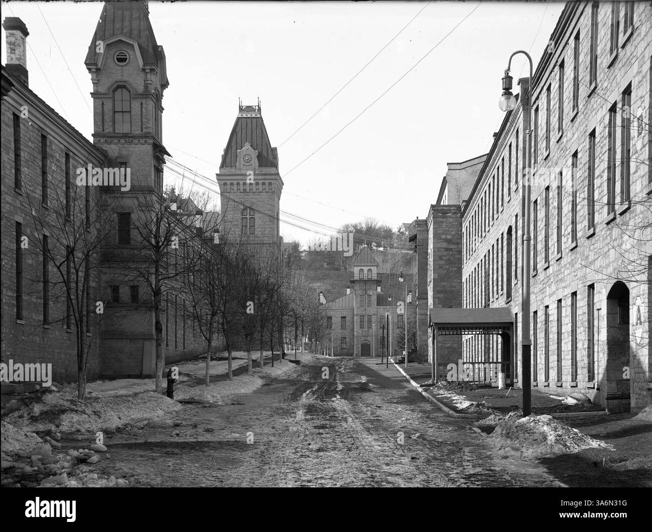 This image shows a street within the Stillwater State Prison complex ...