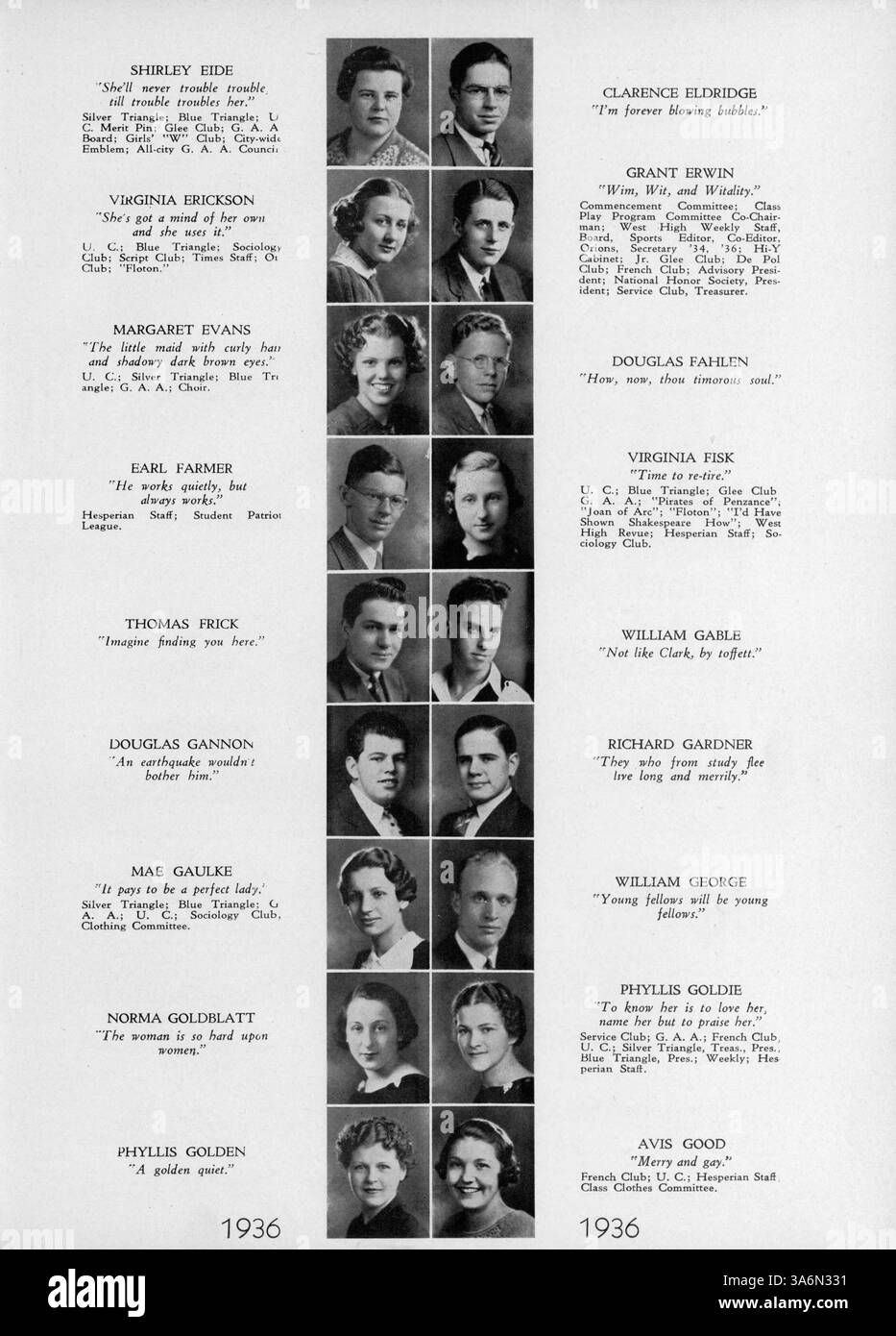 The 1936 'Hesperian' yearbook of West High School offers a glimpse into ...