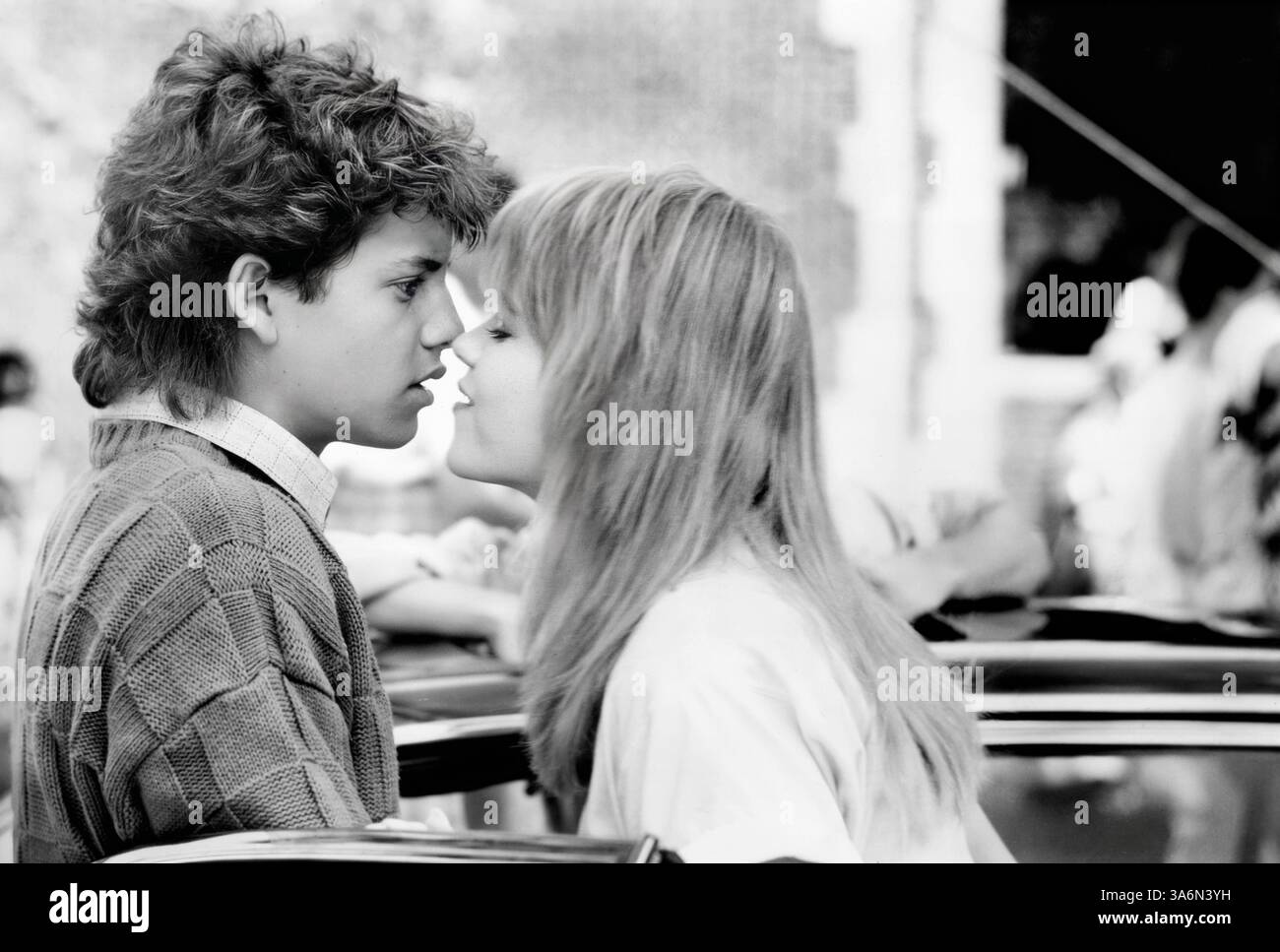 Kirk Cameron, Cami Cooper, on-set of the film, "Like Father Like Son ...