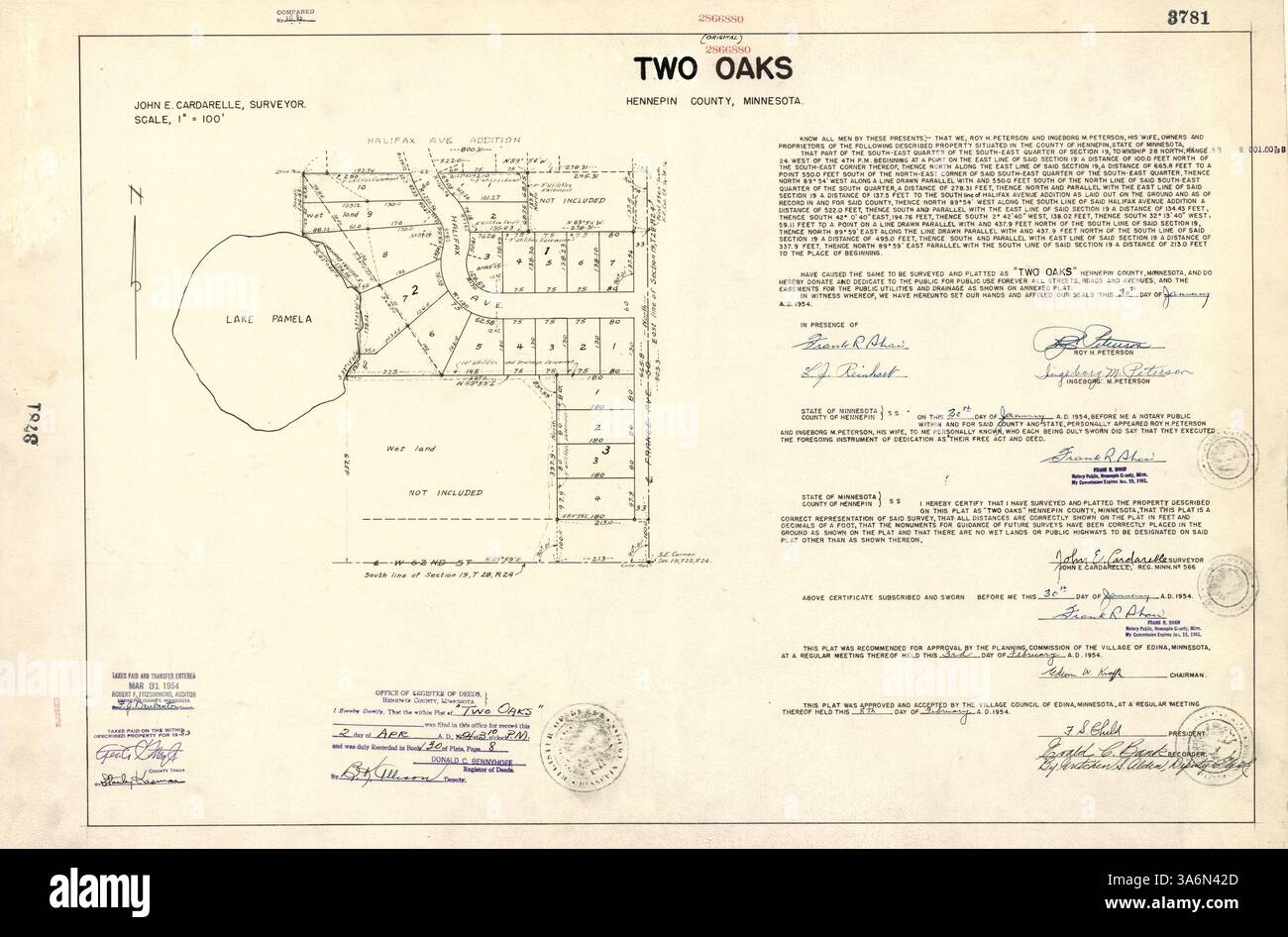 This photograph features Two Oaks, a location or establishment ...