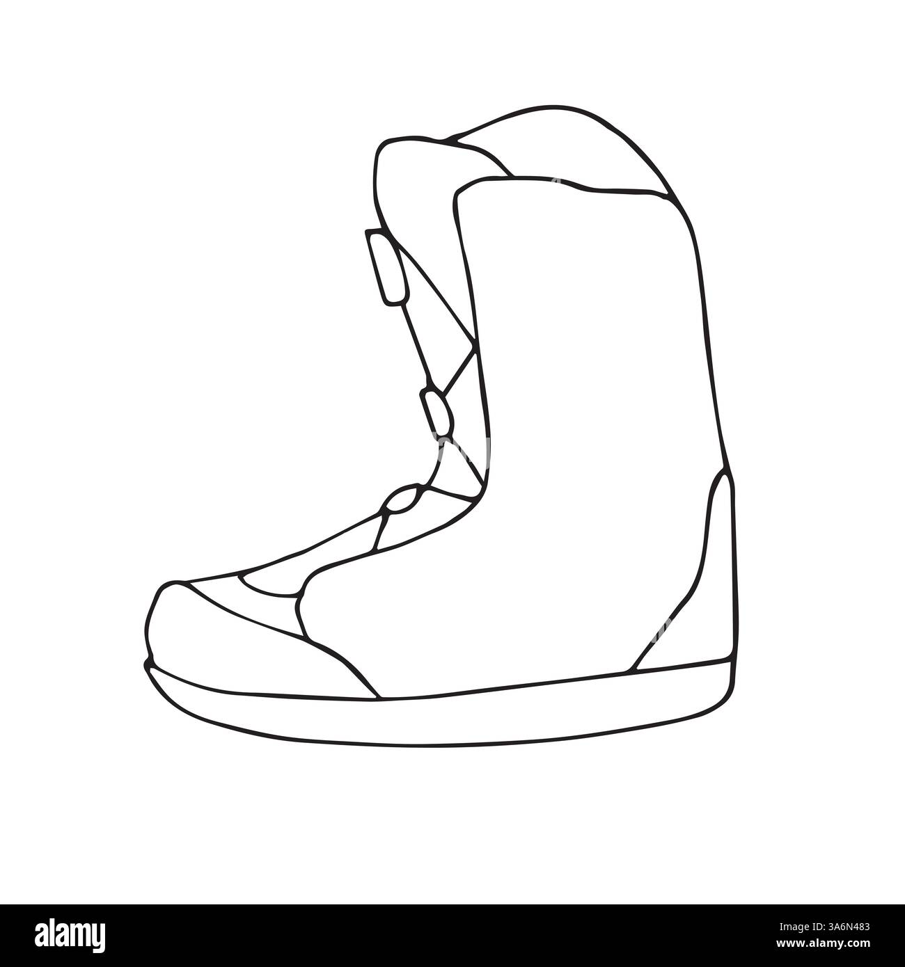 Vector hand drawn sketch doodle outline snowboard boot isolated on ...